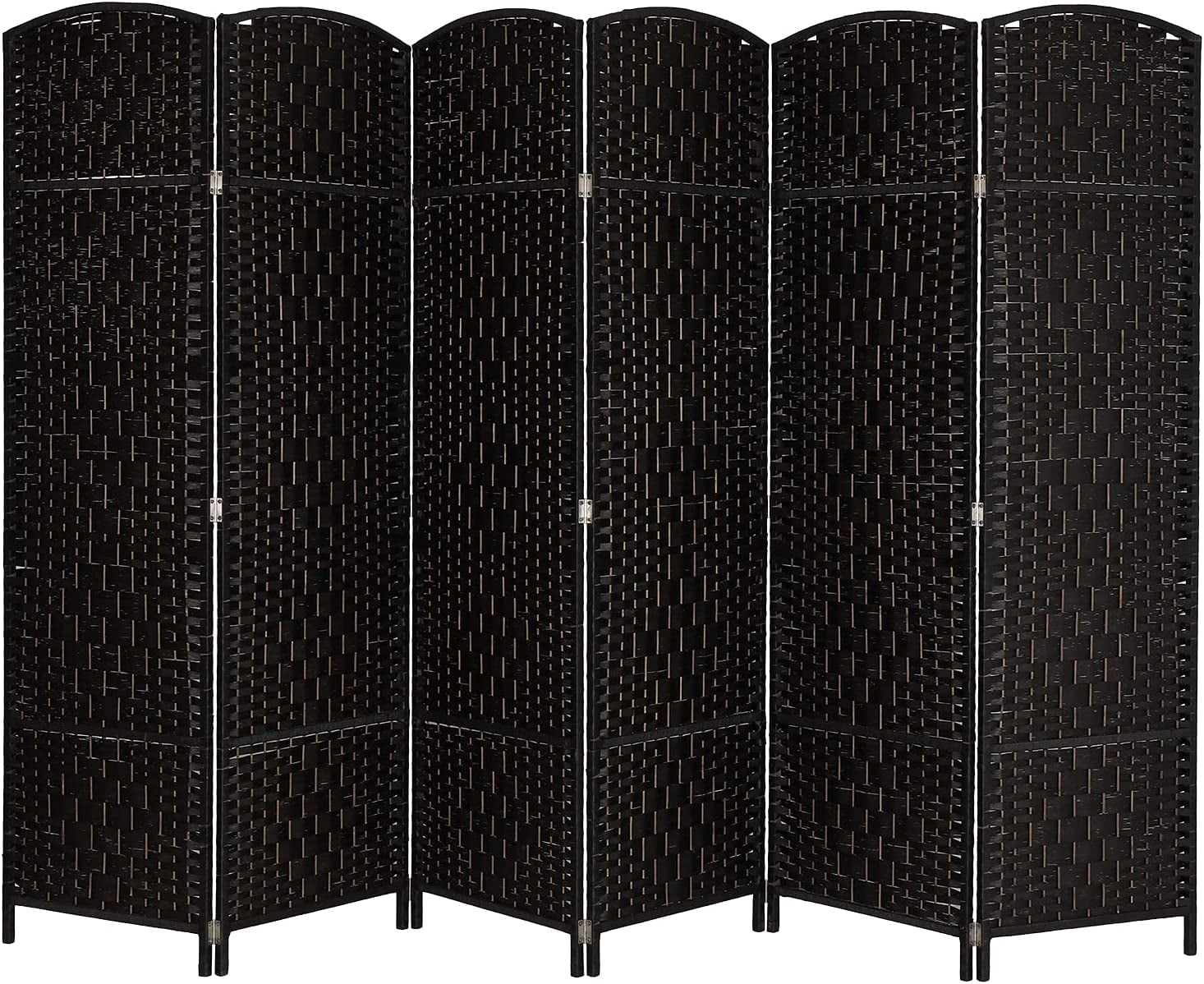 6-Panels Tall Rattan Room Divider, 6 FT Folding Privacy Screen, Indoor ...