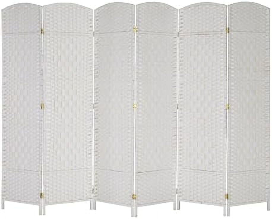 6-Panels Tall Rattan Room Divider, 6 FT Folding Privacy Screen, Indoor ...