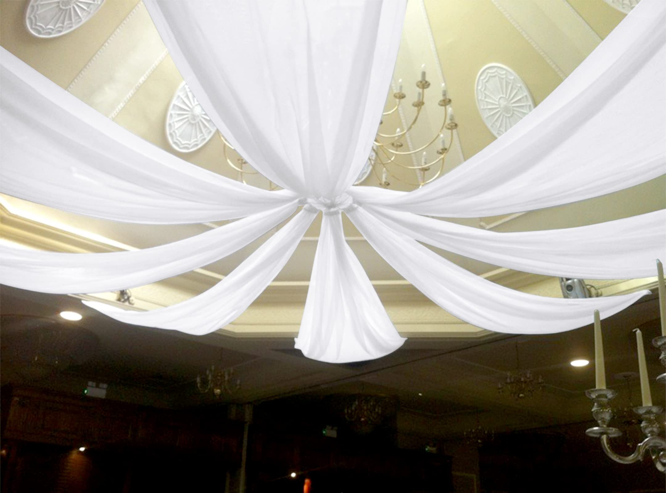 BalsaCircle Gold 30 feet Premium Sheer Voile Ceiling Draping Panel ...