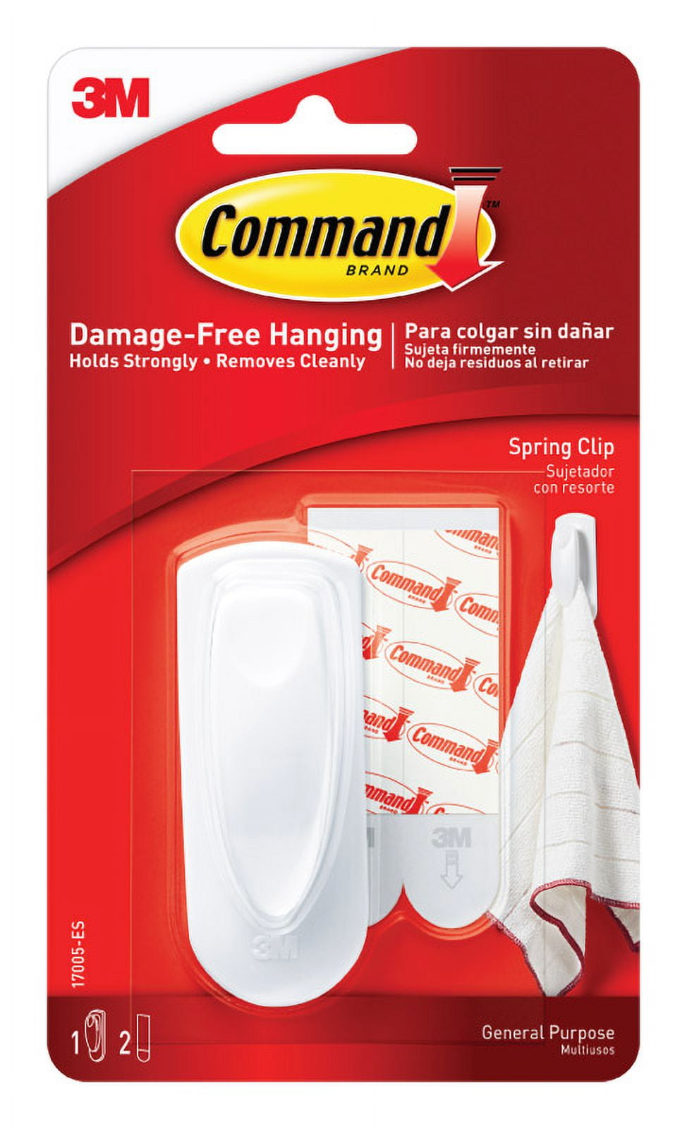 6 Pc, 3M Command Medium Plastic Spring Clip 3 In. L 1 Pk - Walmart ...