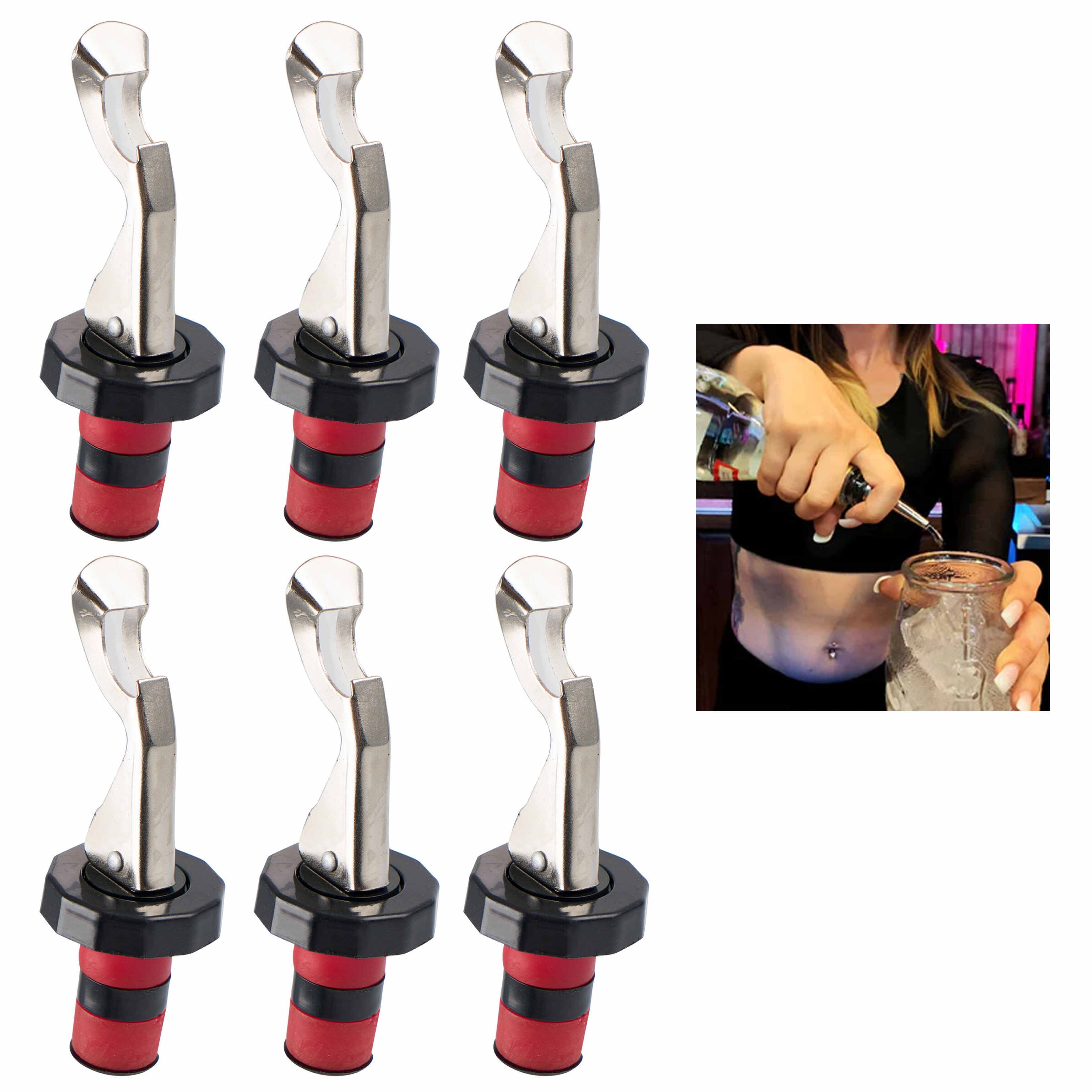 6 Pc Bottle Stoppers Liquor Spirit Wine Cork Plastic Olive Oil Cap Keep ...