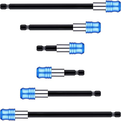 6-Pc Drill Bit Extension Set: Quick-release magnetic screwdriver bit ...