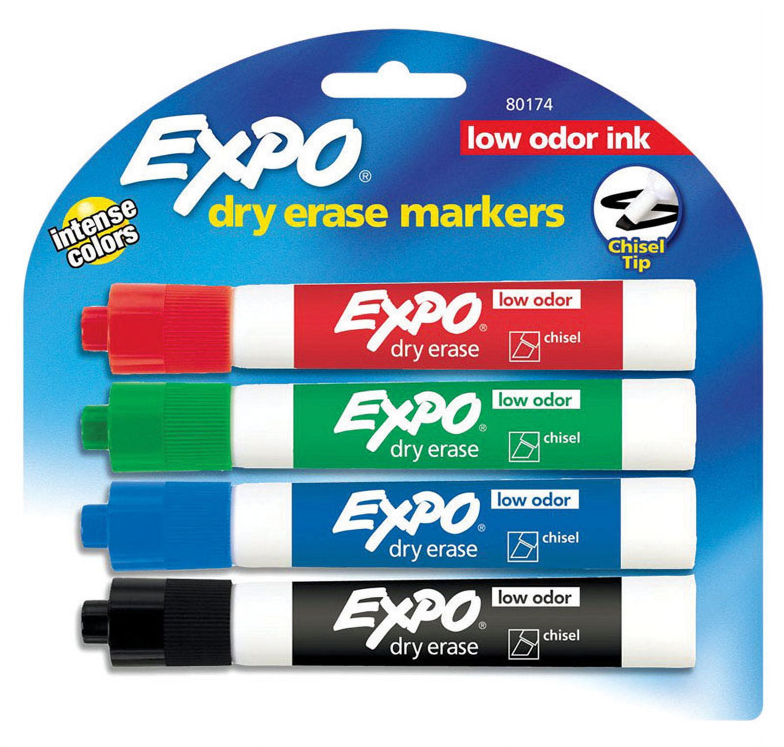 6 Pc, Expo 1 Low Odor Assorted Color Dry Erase Markers 4 Pk - Walmart.com