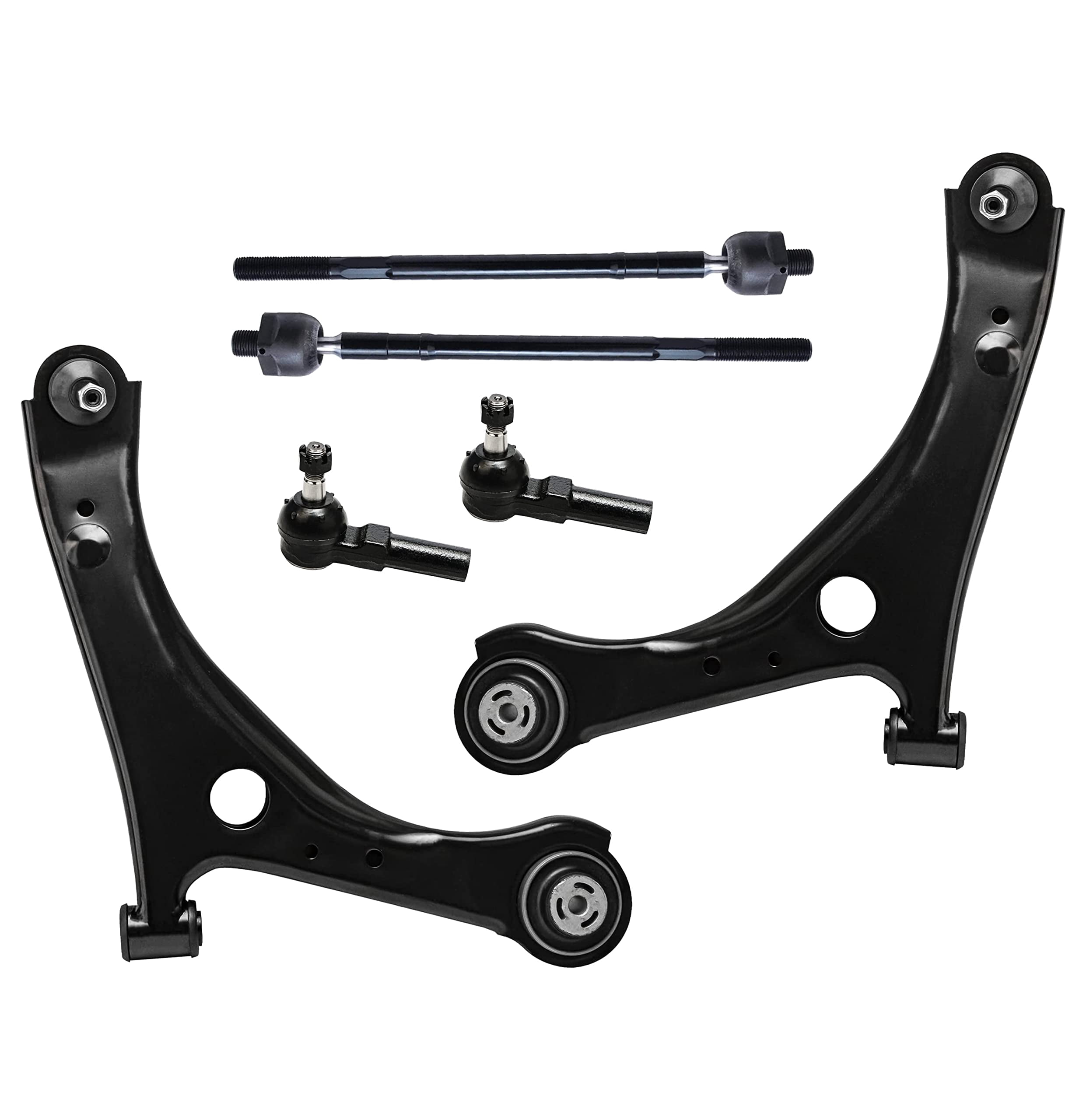 6 Pc Front Lower Control Arms with Ball Joint, Inner & Outer Tie Rod ...