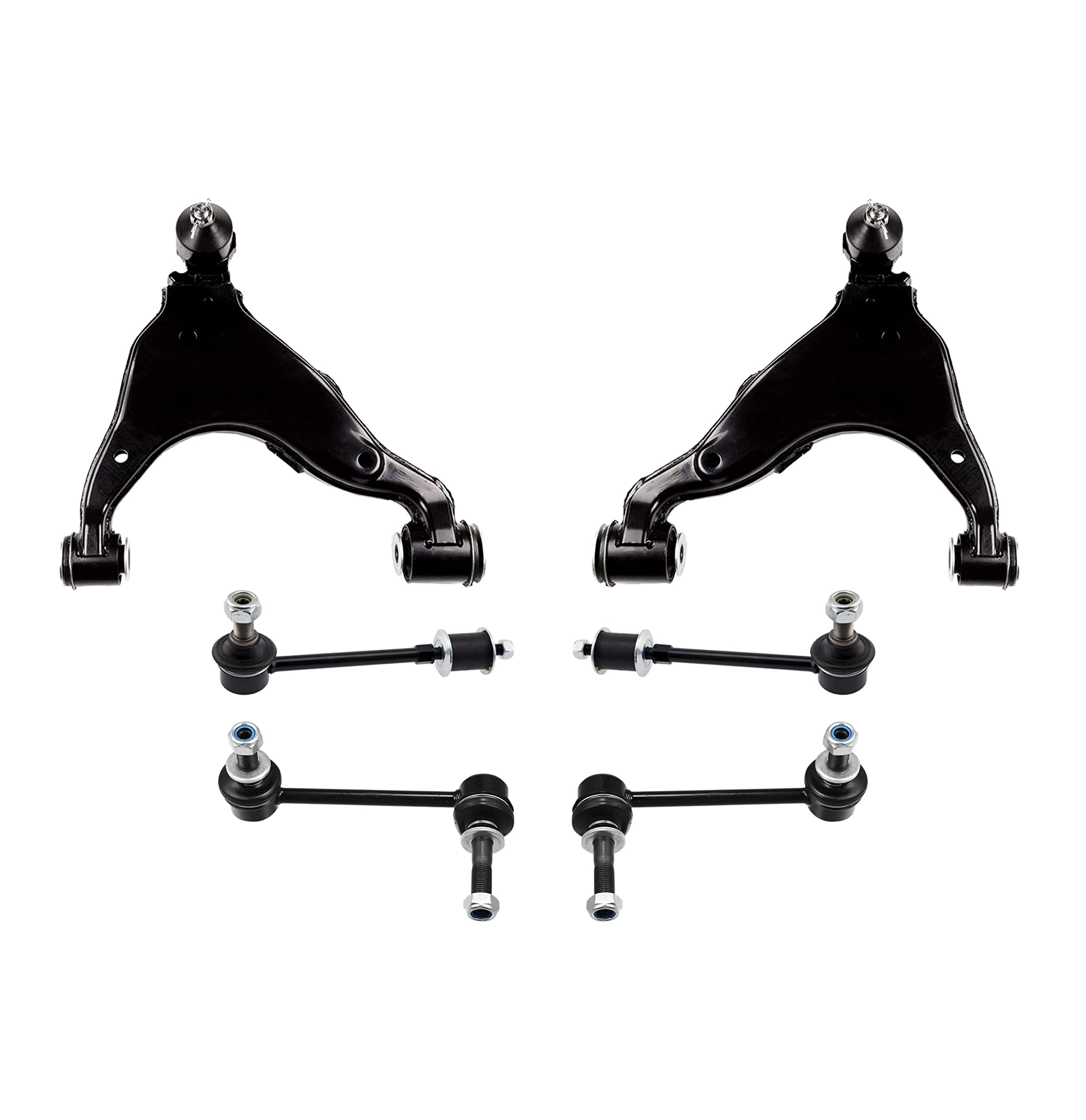 6 Pc Front & Rear Suspension Kit Lower Control Arms + Stabilizer Sway ...