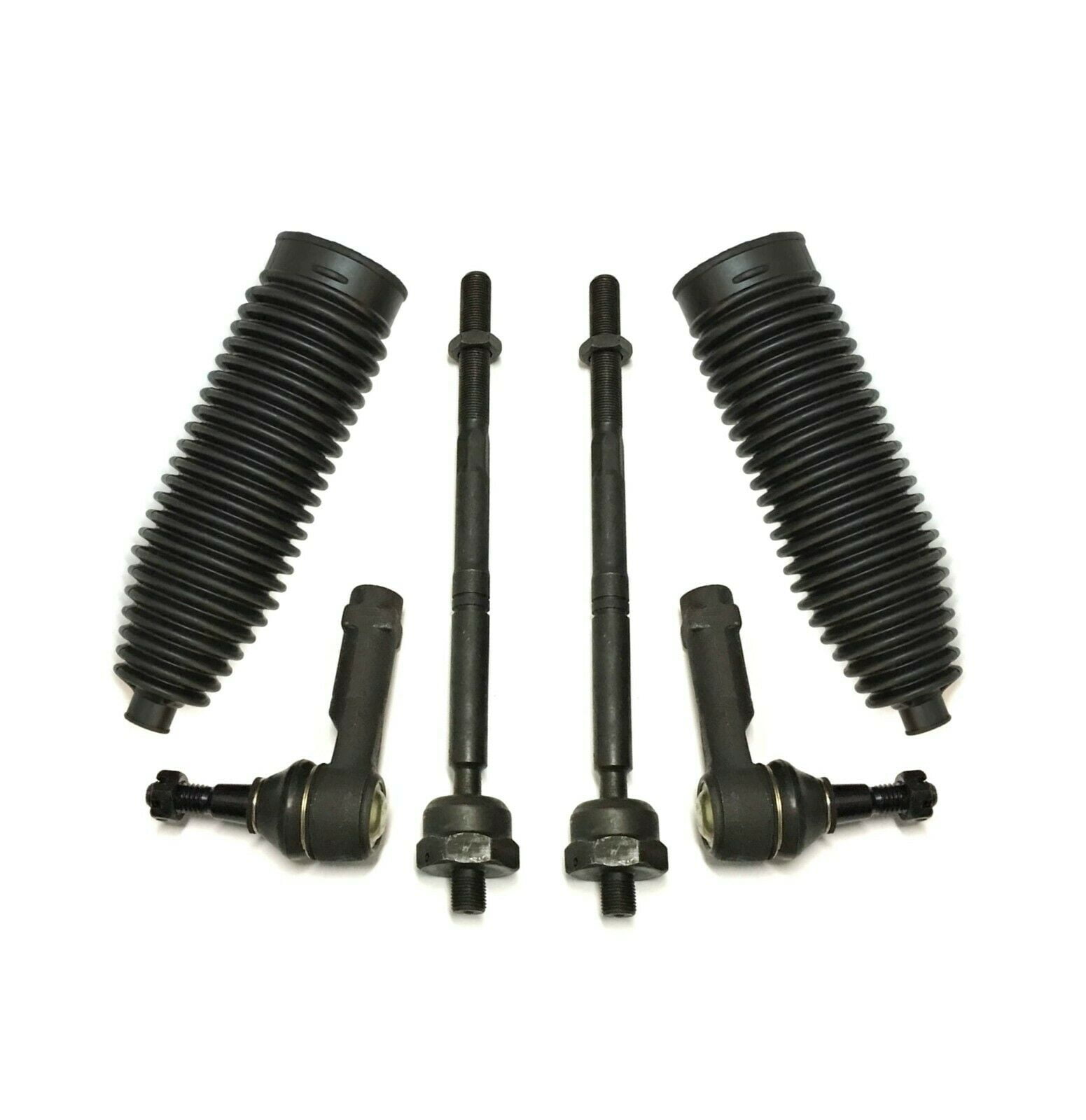 6 Pc Front Steering Kit Inner & Outer Tie Rod Ends w/ Rack & Pinion ...