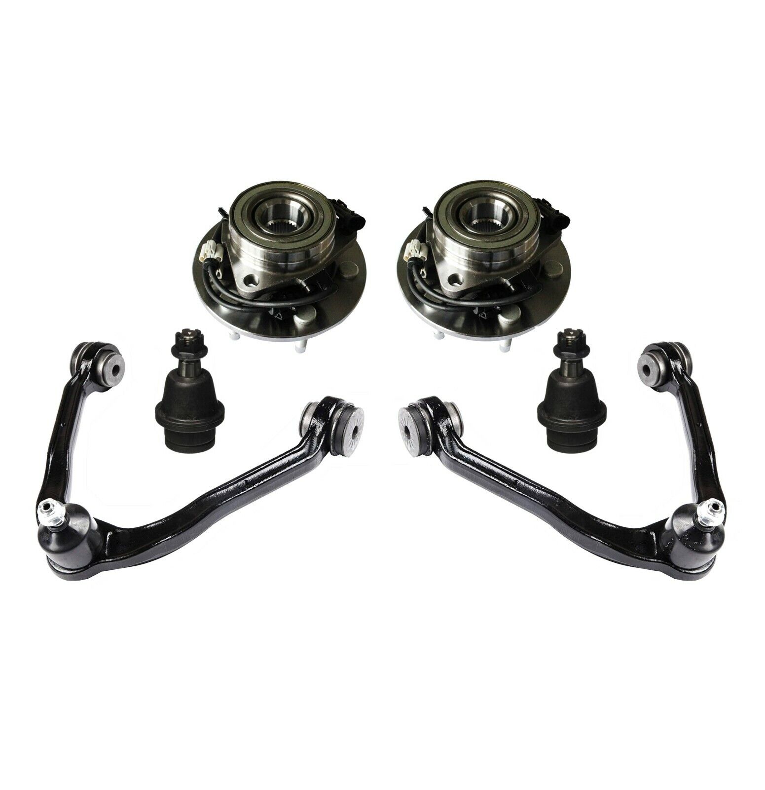 6 Pc Front Steering & Suspension Kit Wheel Hub & Bearing Assemblies ...