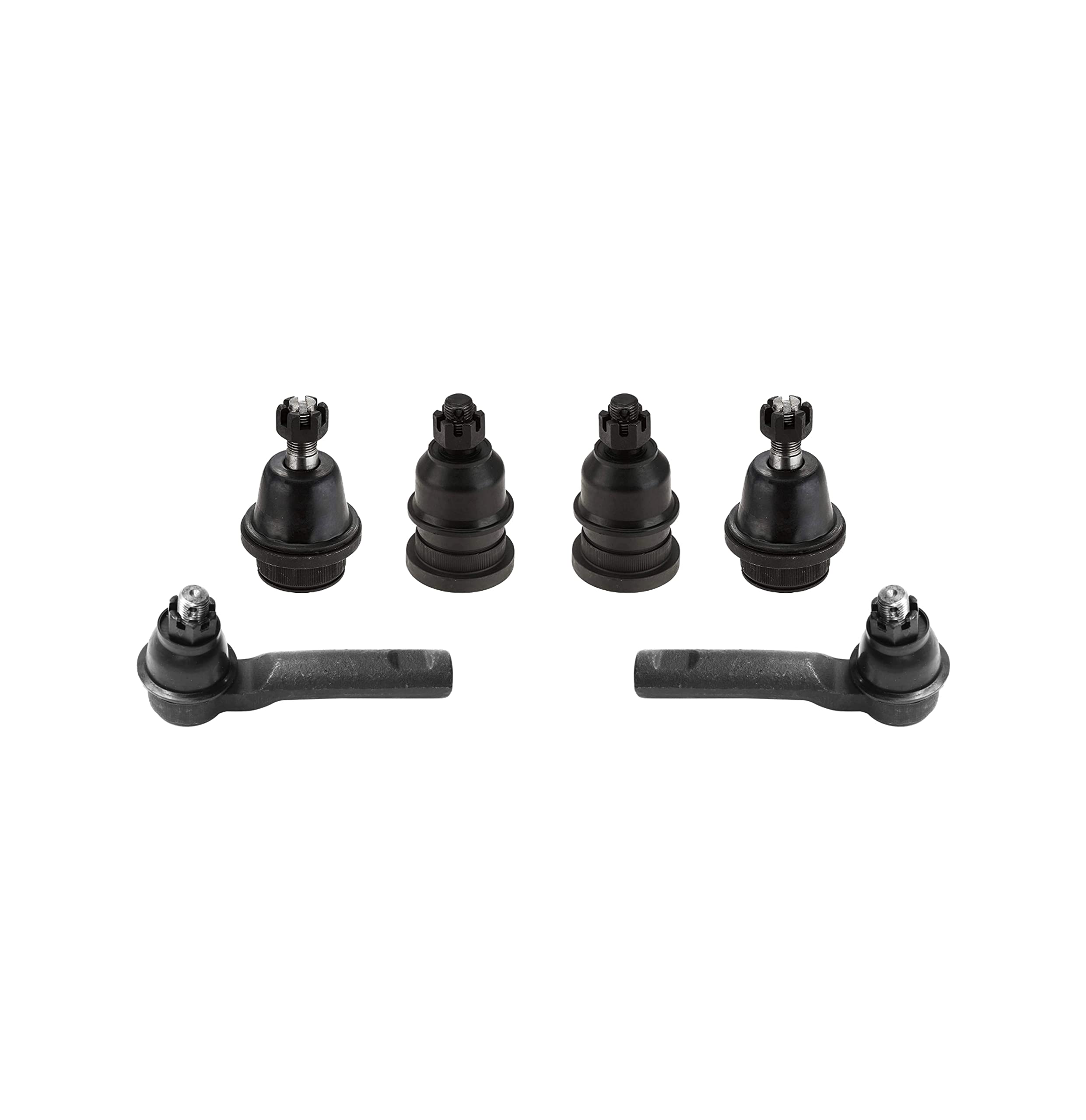 6 Pc Front Suspension Kit Lower & Upper Ball Joints + Outer Tie Rod ...