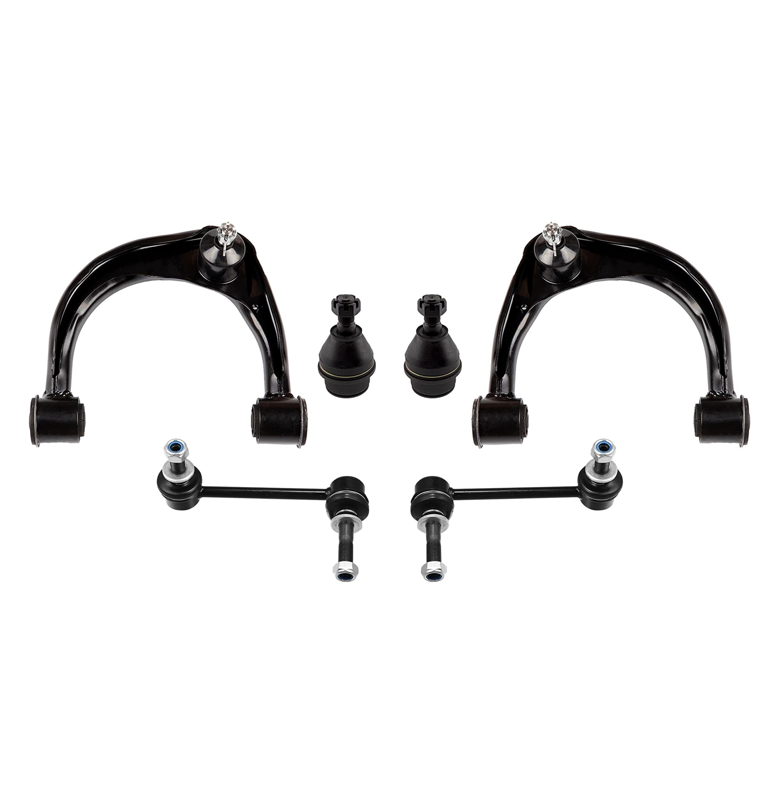 6 Pc Front Suspension Kit Upper Control Arms + Lower Ball Joints + Sway ...