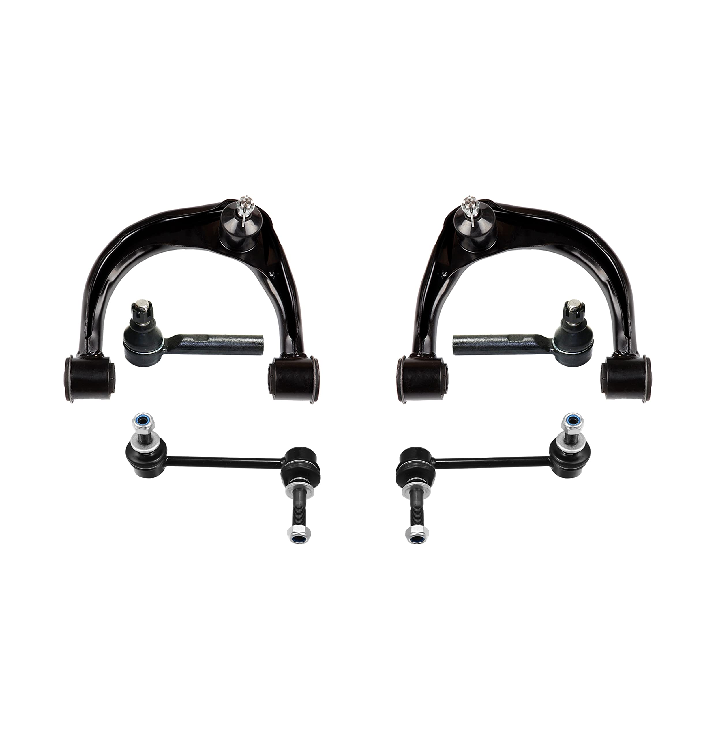 6 Pc Front Upper Control Arms, Sway Bar End Links, Outer Tie Rod Ends ...