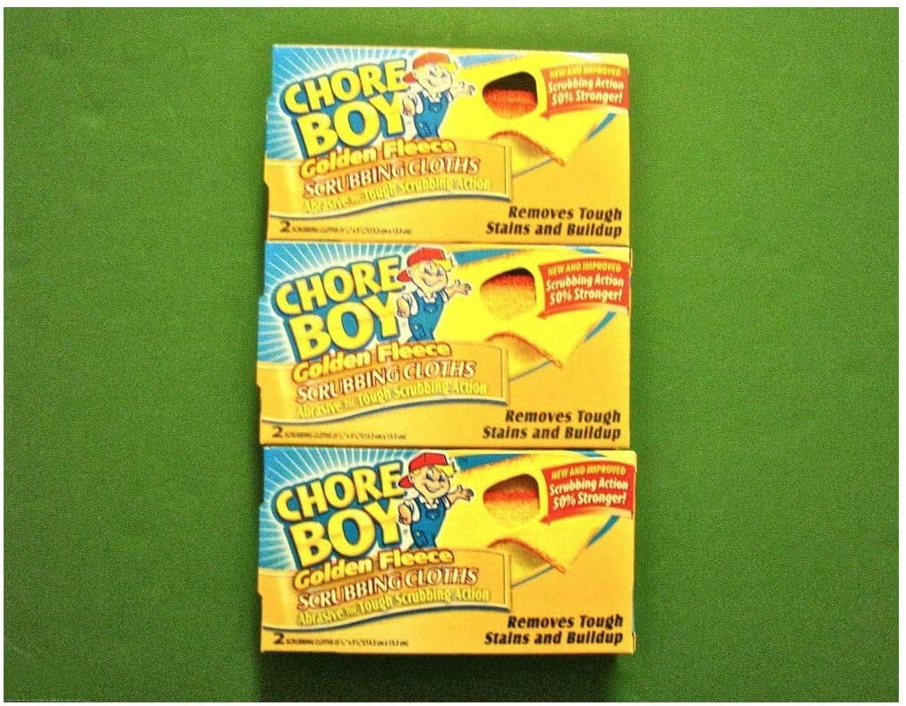 6 Pc Golden Fleece Chore Boy Scrubbing Cleaning Scouring Pads 2/Box ...