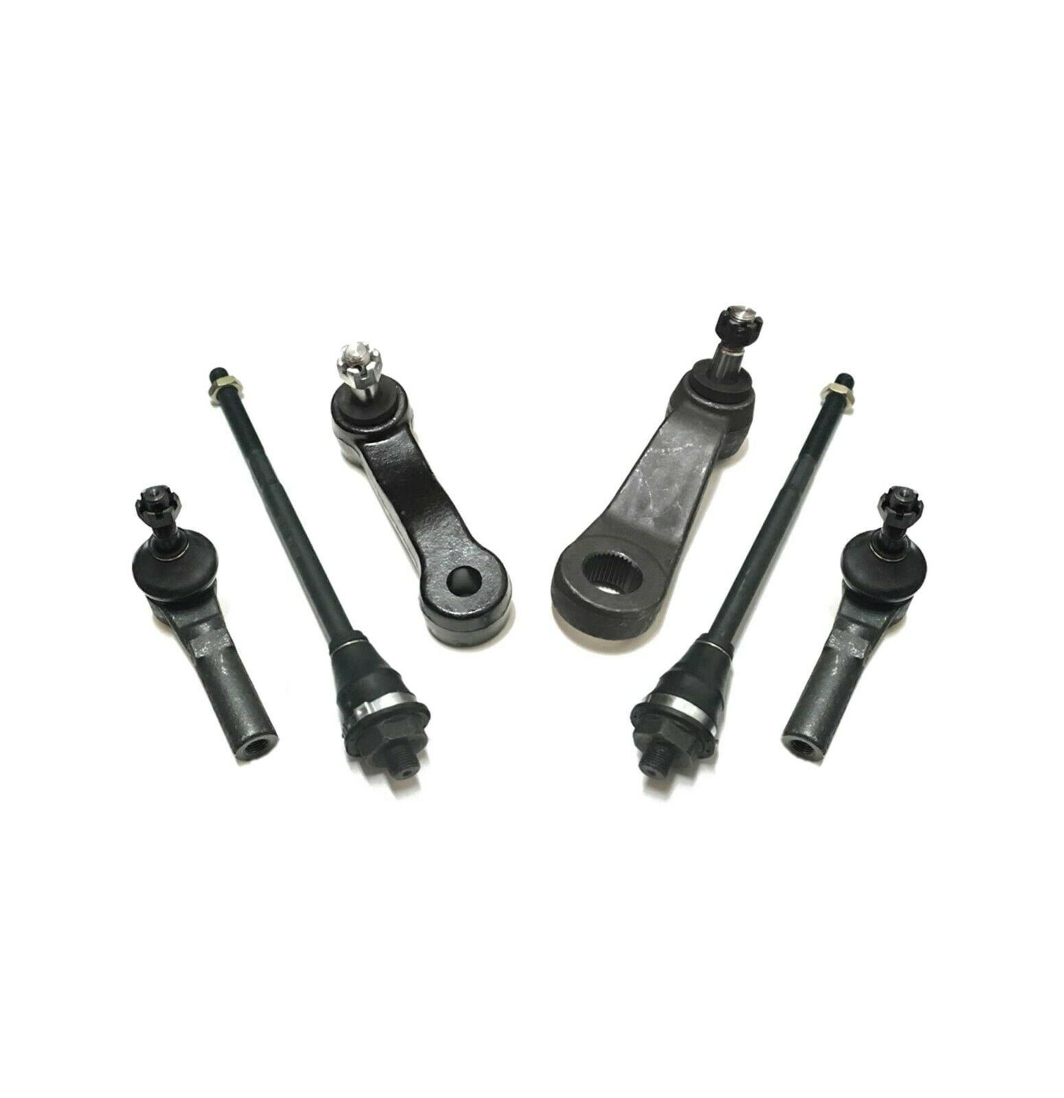 6 Pc Inner & Outer Tie Rod Ends + Idler & Pitman Arms Steering Kit Fits ...