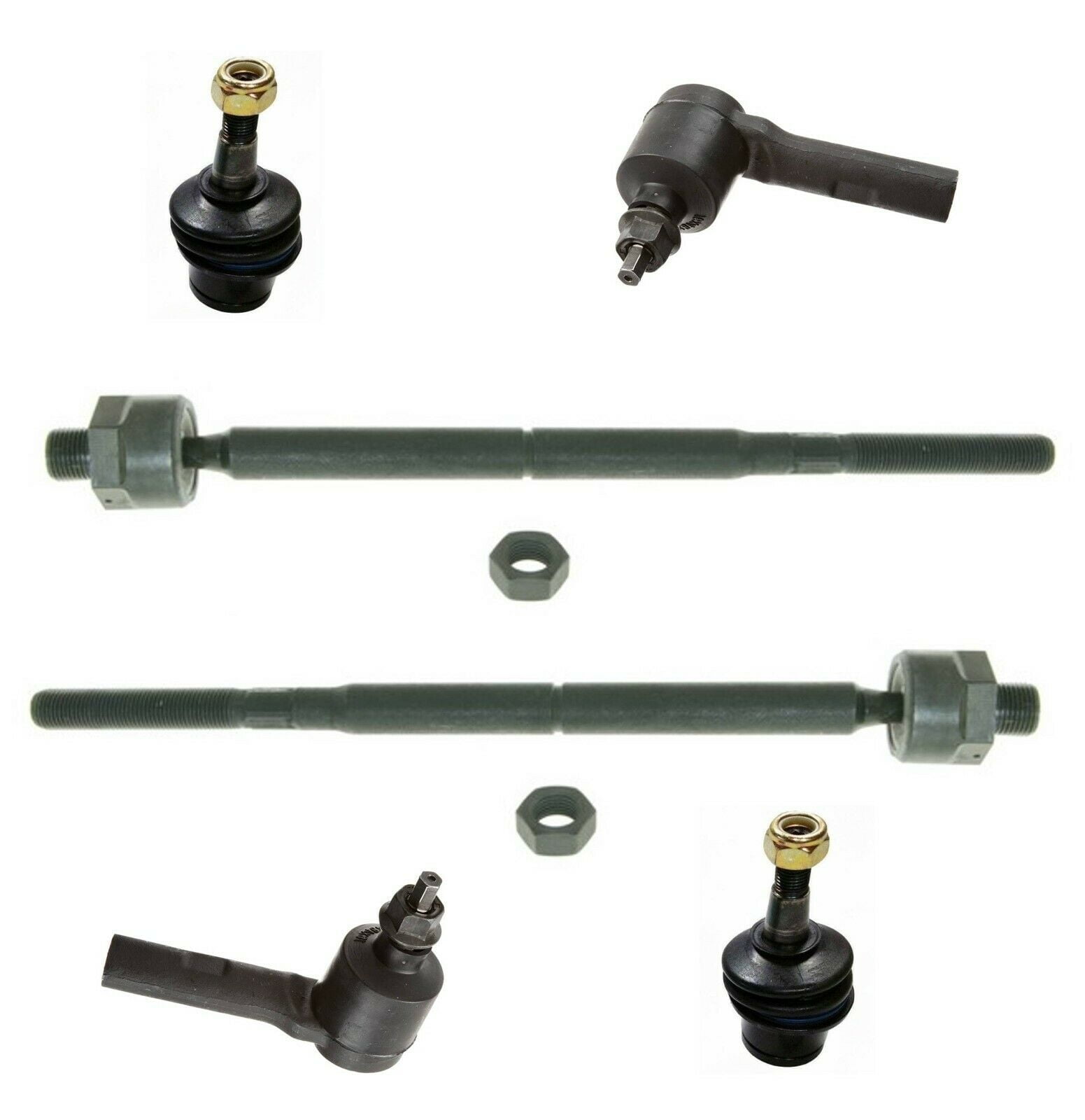 6 Pc Kit Front Suspension Tie Rods and Lower Ball Joints Adjustable ...