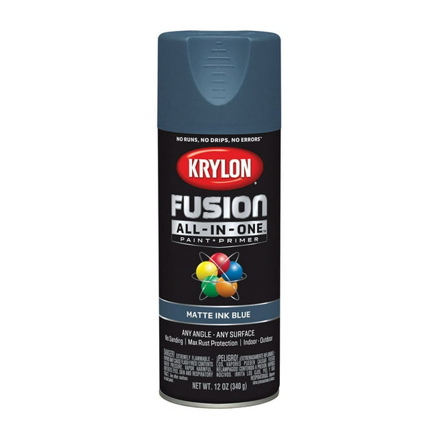 6 Pc, Krylon Fusion All-In-One Matte Ink Blue Paint+Primer Spray Paint ...