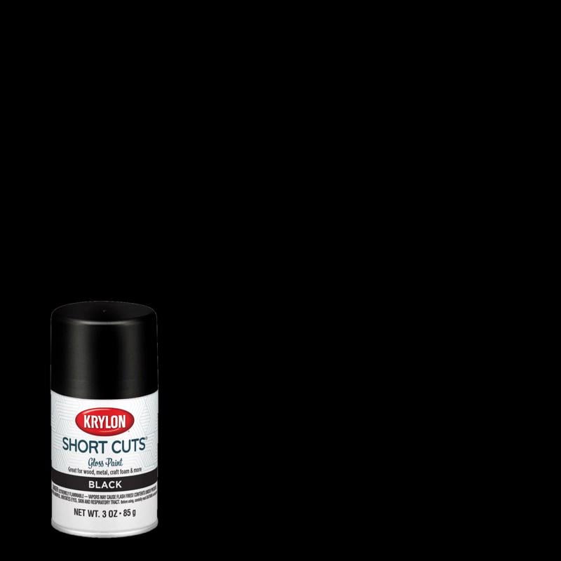 6 Pc, Krylon Short Cuts Gloss Black Spray Paint 3 Oz - Walmart.com