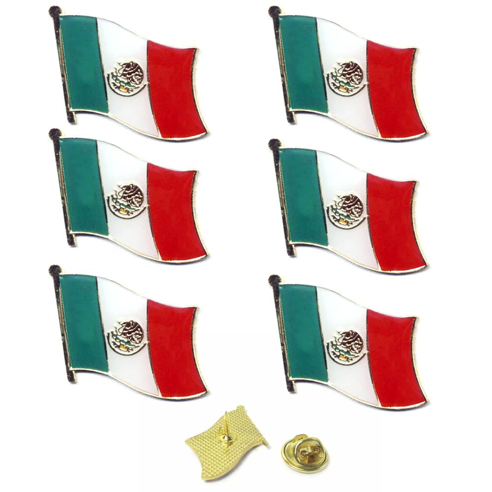 6 Pc Mexico Flag Lapel Pin Support Patriotic Enamel Badge Hat Tie ...
