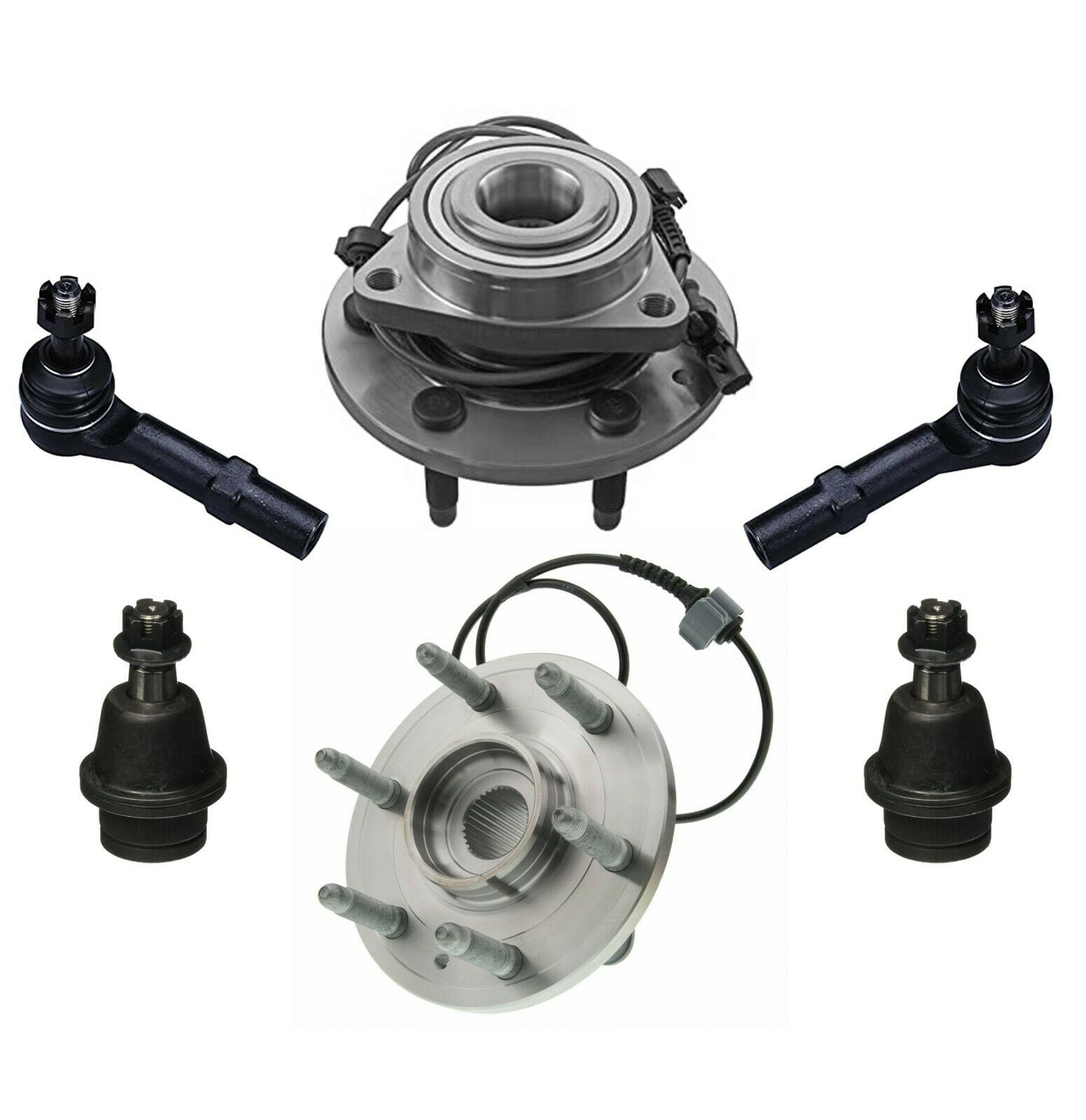 6 Pc Outer Tie Rod Ends Ball Joints Wheel Hub & Bearing Assemblies ...