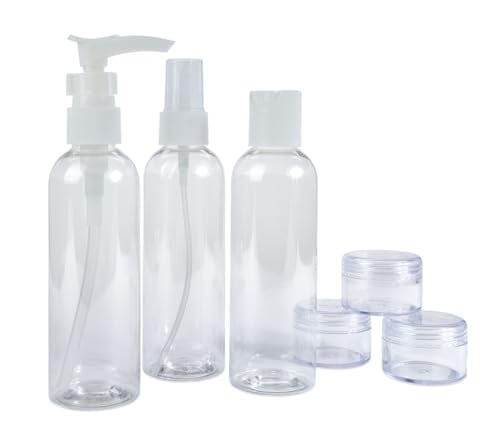 6 Pc Plastic Travel Container Set - Airplane Travel Bottles TSA ...