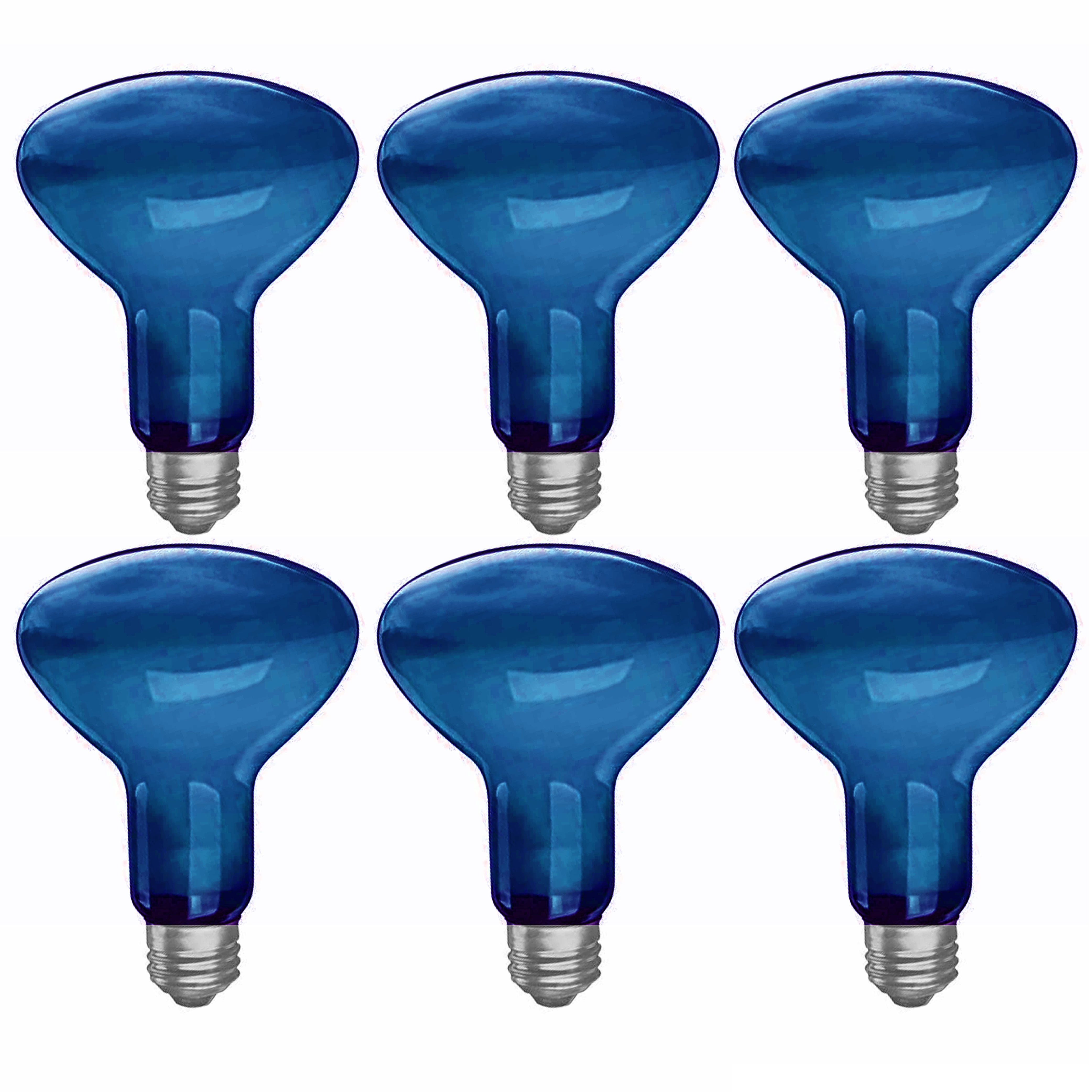 6 Pc Reflector Bulbs Blue Frosted Flood Light 50w 120v Replacement Lamp ...
