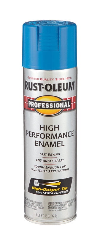 6 Pc, Rust-Oleum Professional Gloss Safety Blue Spray Paint 15 Oz ...
