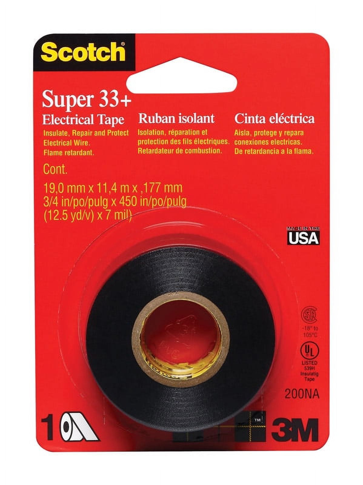 6 Pc, Scotch Super 33+ 3/4 In. W X 450 In. L Black Vinyl Electrical ...