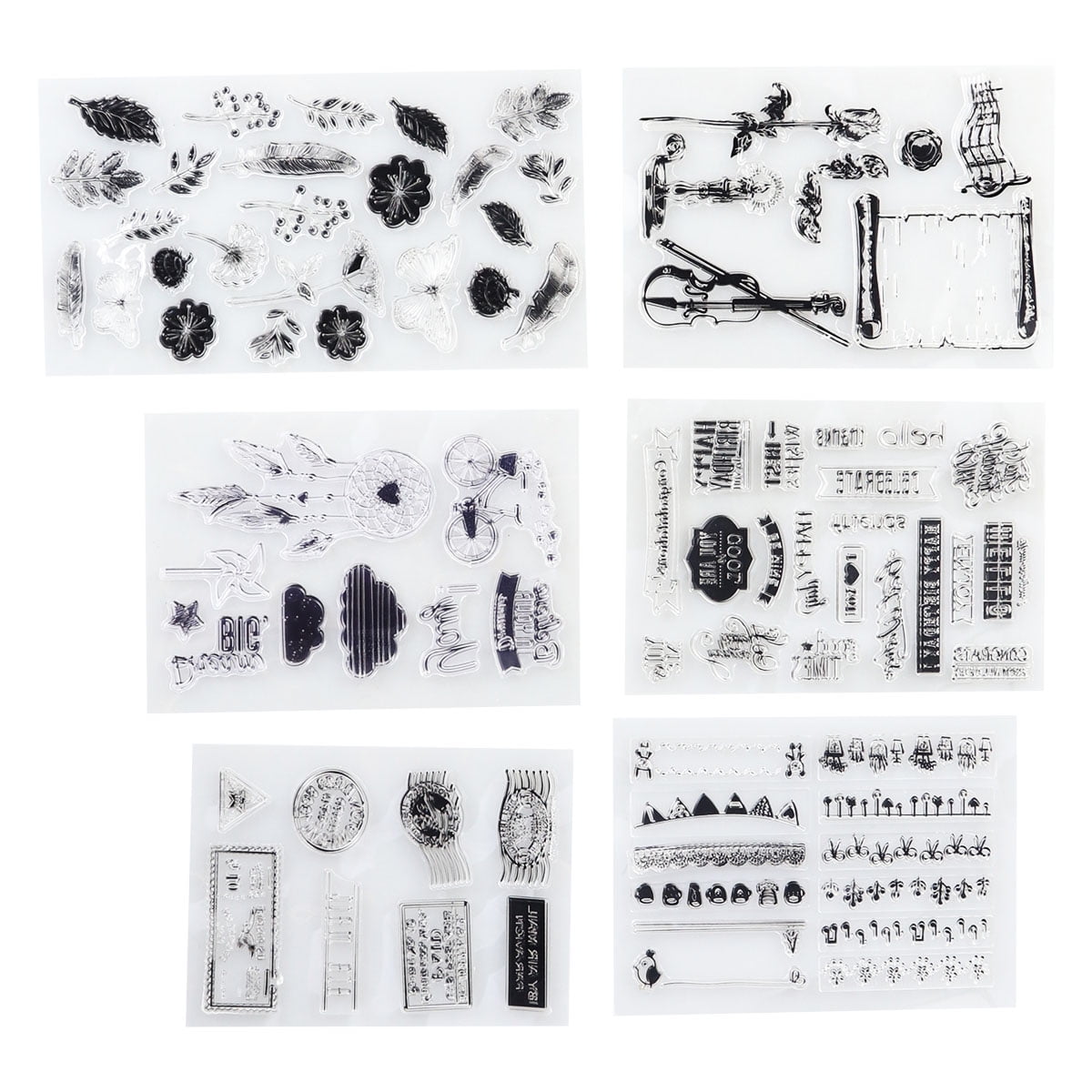 6 Pc Scrapbooking Stamp Stamps for Letter Flash Cards Clear Photo ...