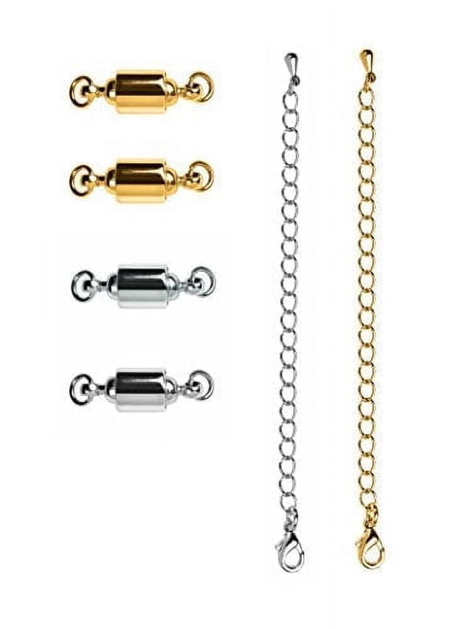 6 Pc Set Gold and Silver Tone Magnetic Jewelry Clasps and Extenders ...