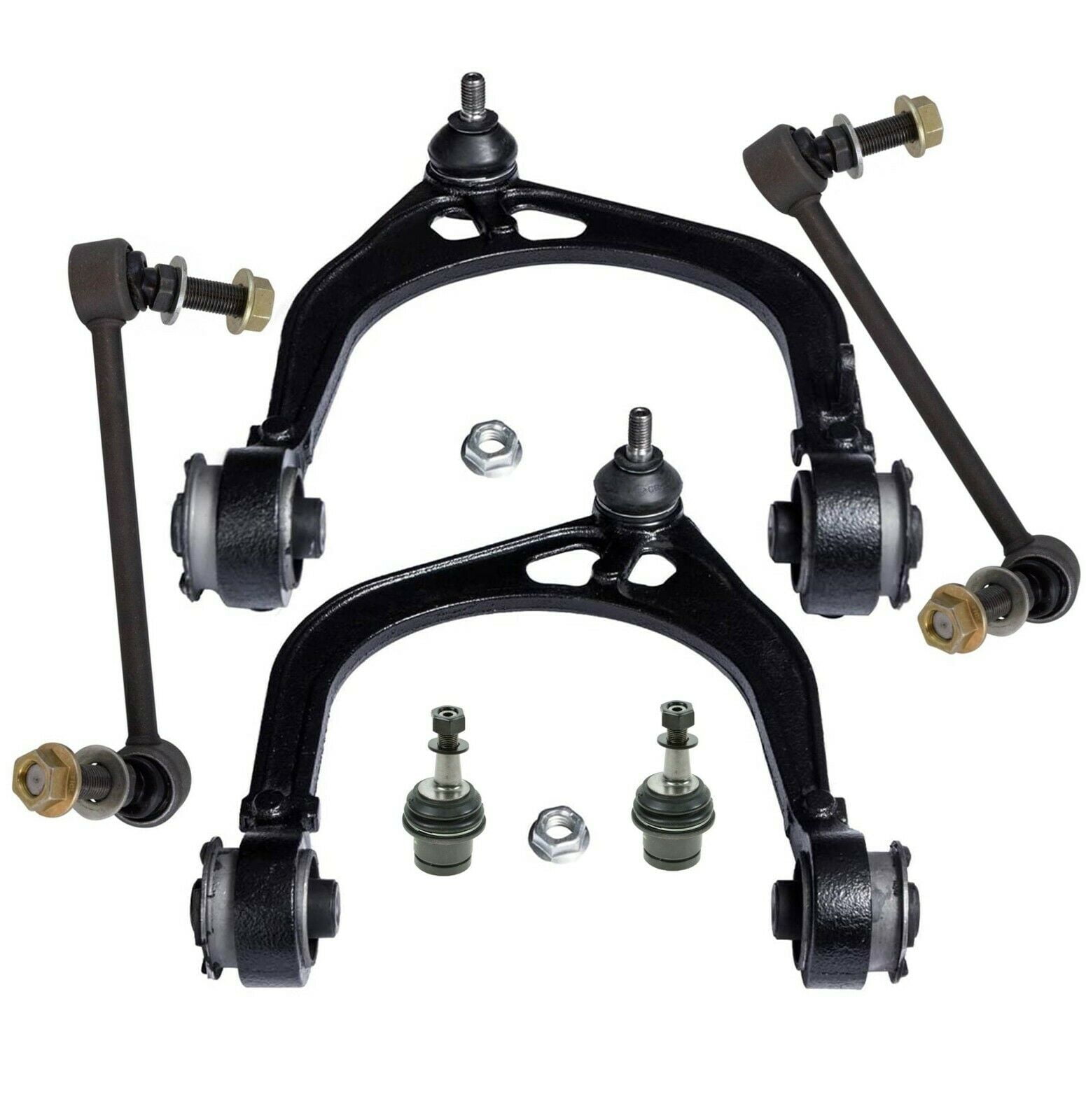 6 Pc Suspension Kit Front Upper Control Arm Sway Bar Link Lower Ball ...