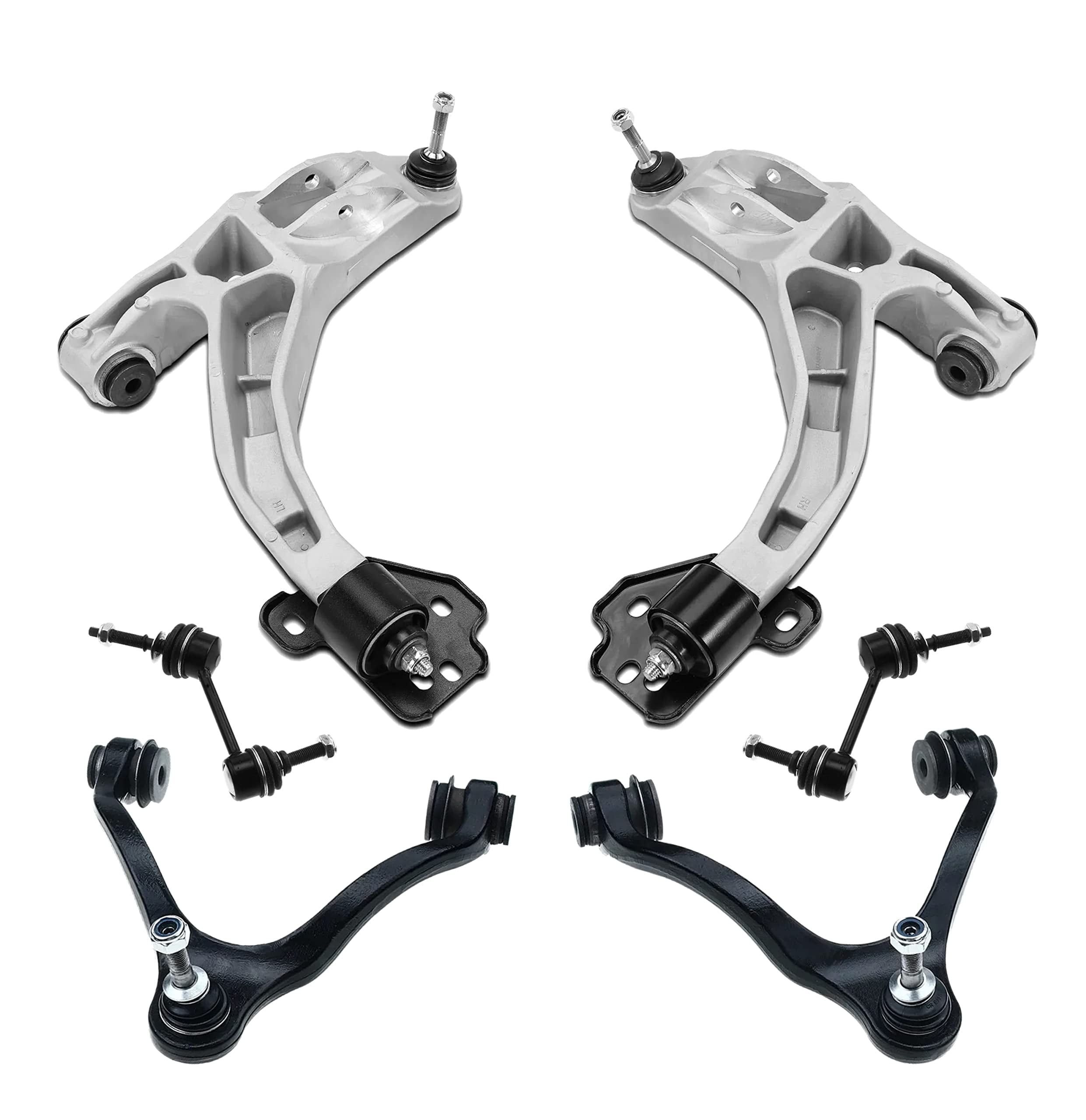 6 Pc Suspension Kit Lower & Upper Control Arms with Ball Joints ...