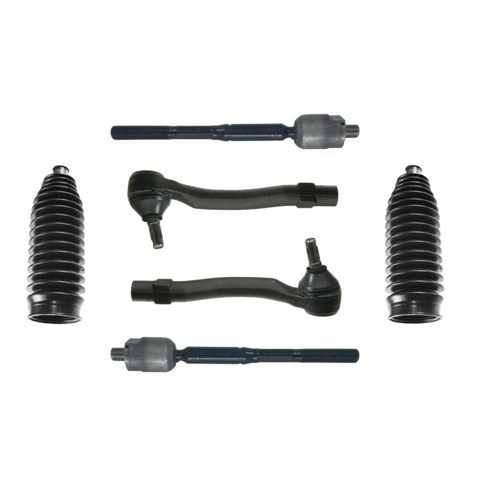 6 Pc Suspension Left Right Side Set Tie Rod Ends Outer Iner Rack and ...