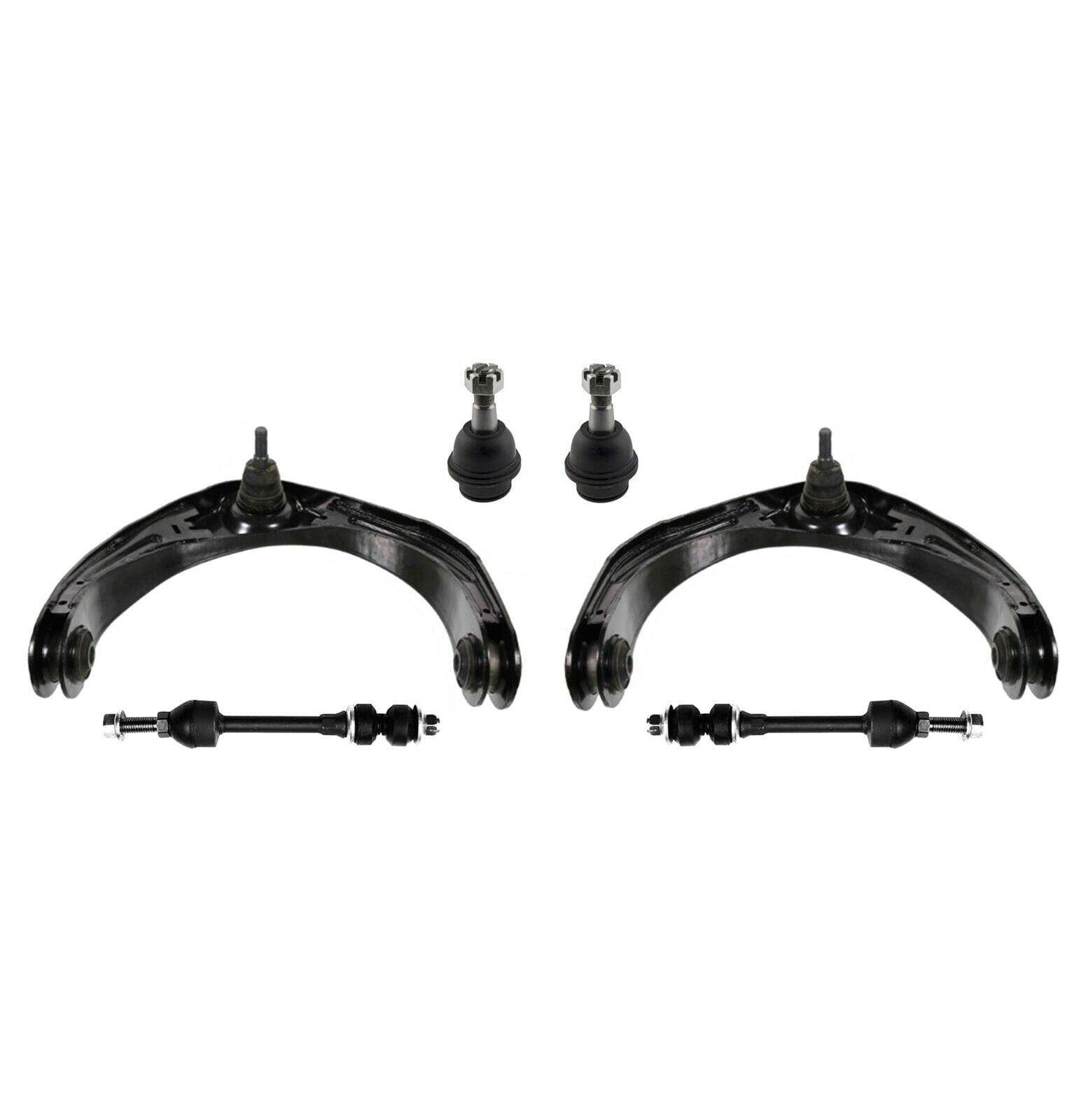 6 Pc Upper Control Arm Lower Ball Joints + Sway Bar Links Suspension ...
