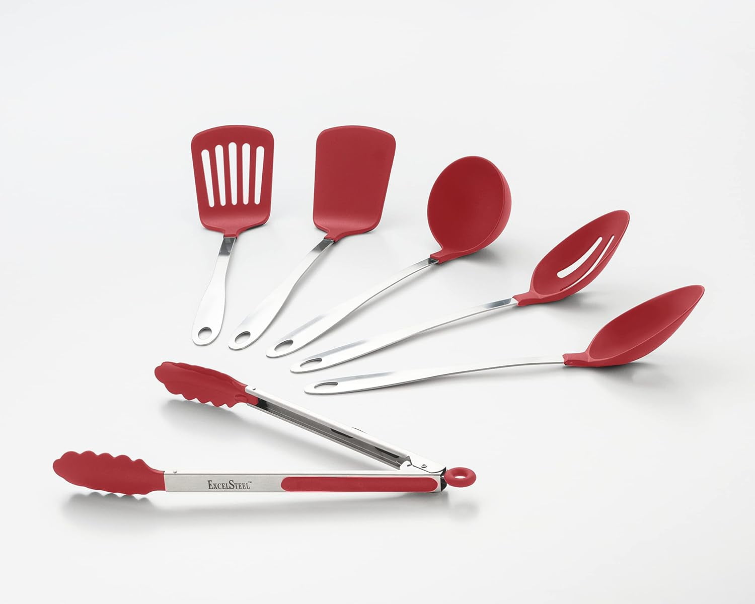6 Pc w/Stainless Steel Handles Utensil Set, Large, Red - Walmart.com