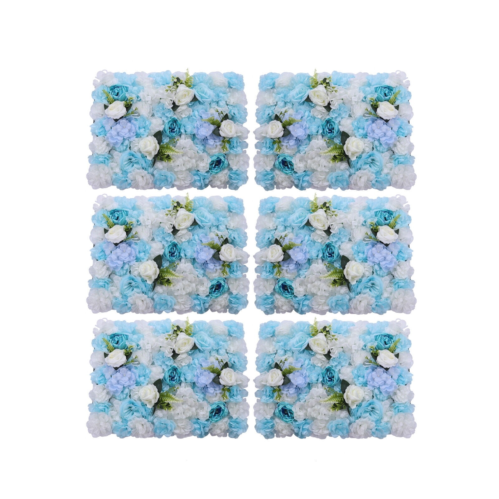 6 Pces Romantic Artificial Silk Flower Wall Panels Wedding Decoration ...