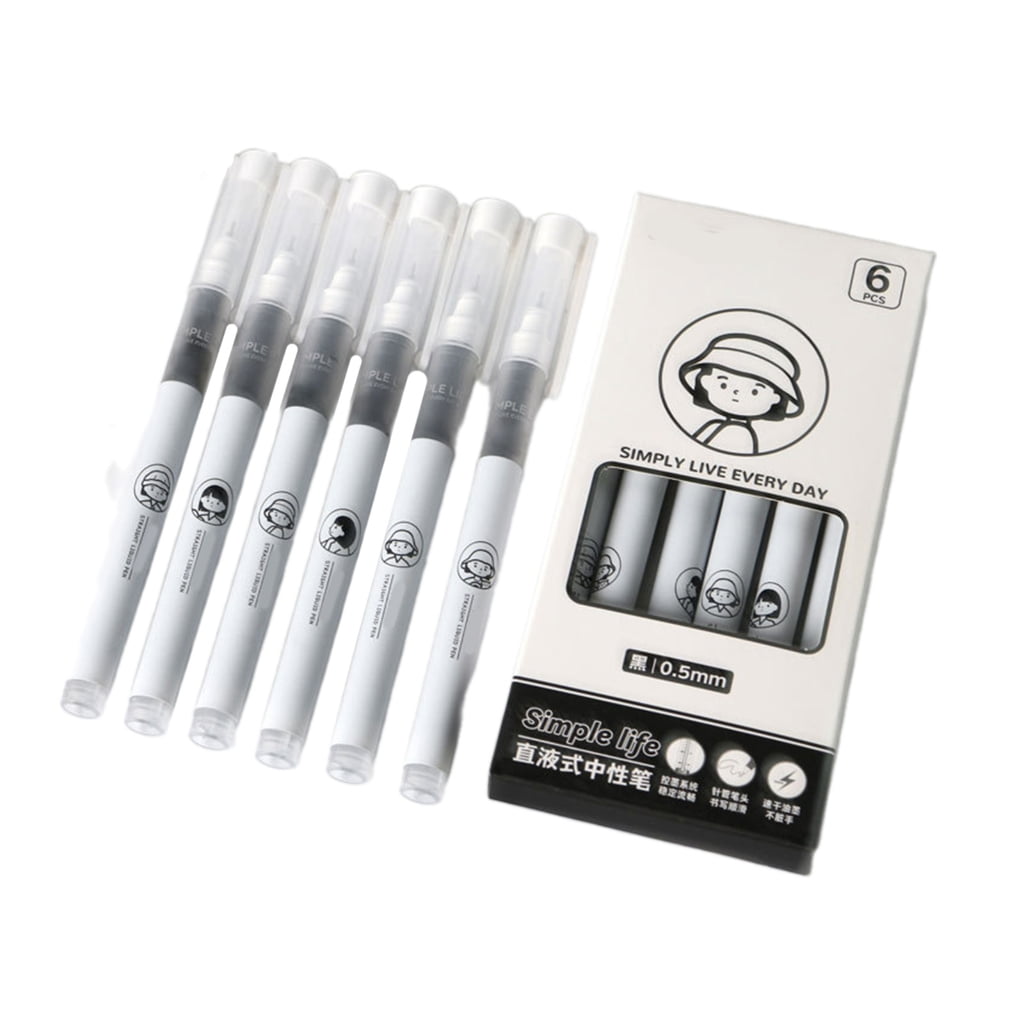 6 Pcs 0.5mm Gel Inks Pen Neutral Pen Black Inks Gel Pen Signing Pen Gel ...