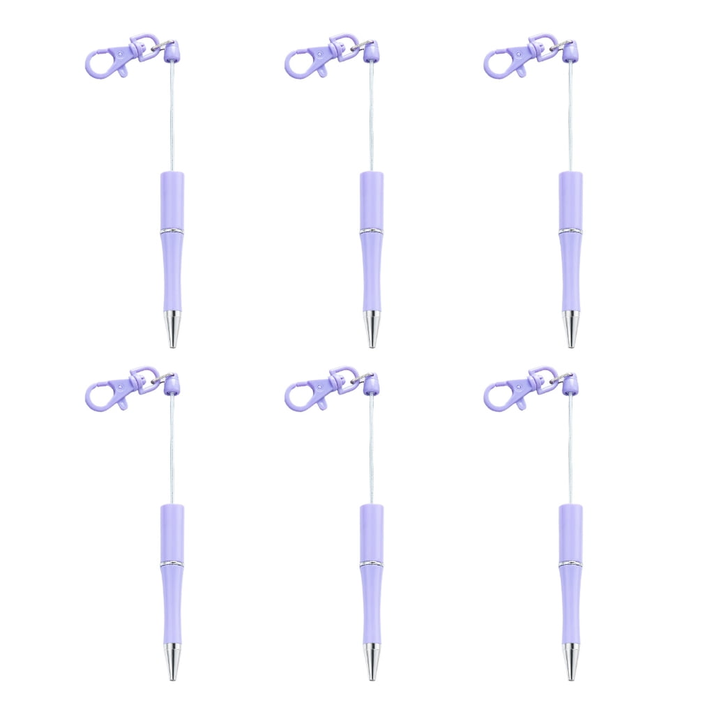6 Pcs 1.0mm Ballpoint Pen Smooth Writing Pen Beadable Pen Keychain ...