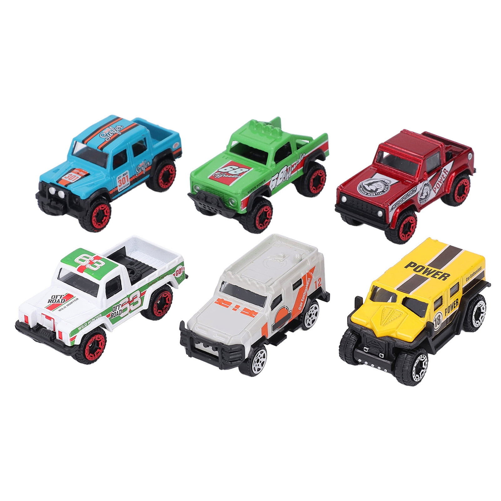6 Pcs 1:64 Scale Alloy Racing Cars Set High Simulation Collectible ...