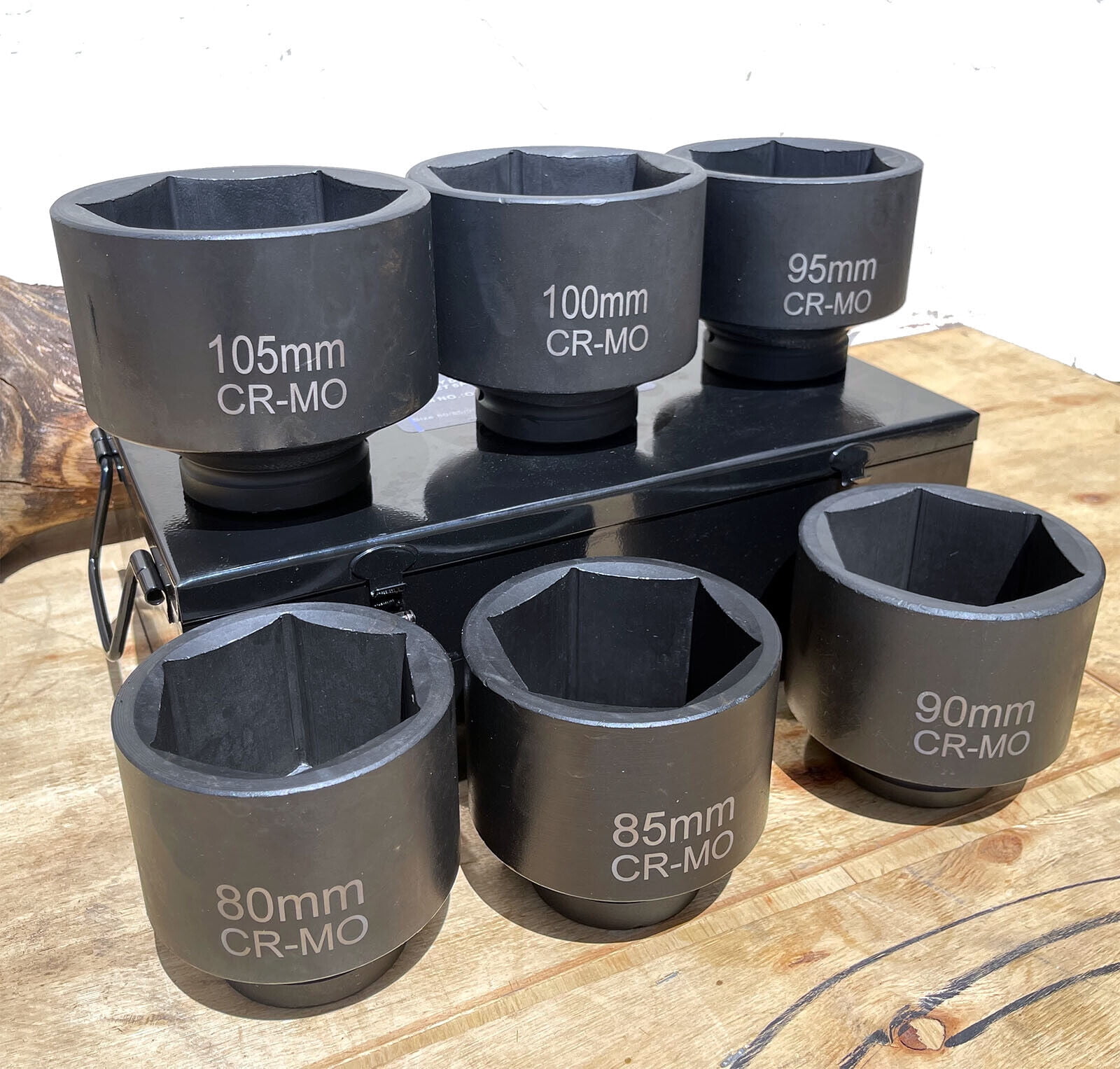 6 Pcs 1" Dr. Jumbo Deep Shallow Impact Socket Set Metric Sockets 6 ...