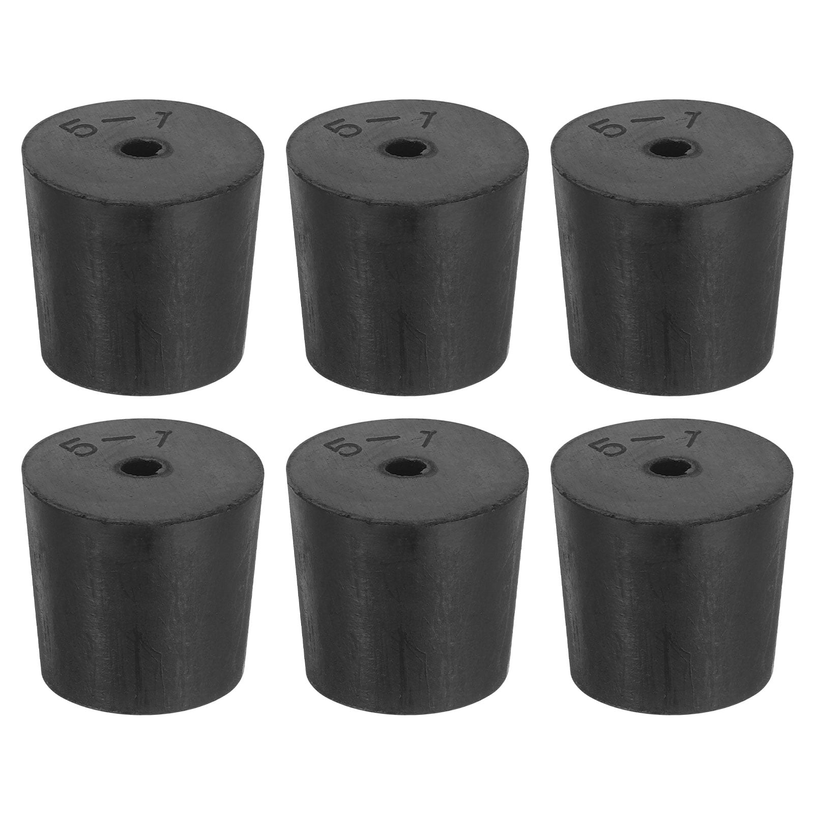 6 Pcs 1-Hole Rubber Stopper, Tapered Lab Seal Tube Stopper Plug for ...