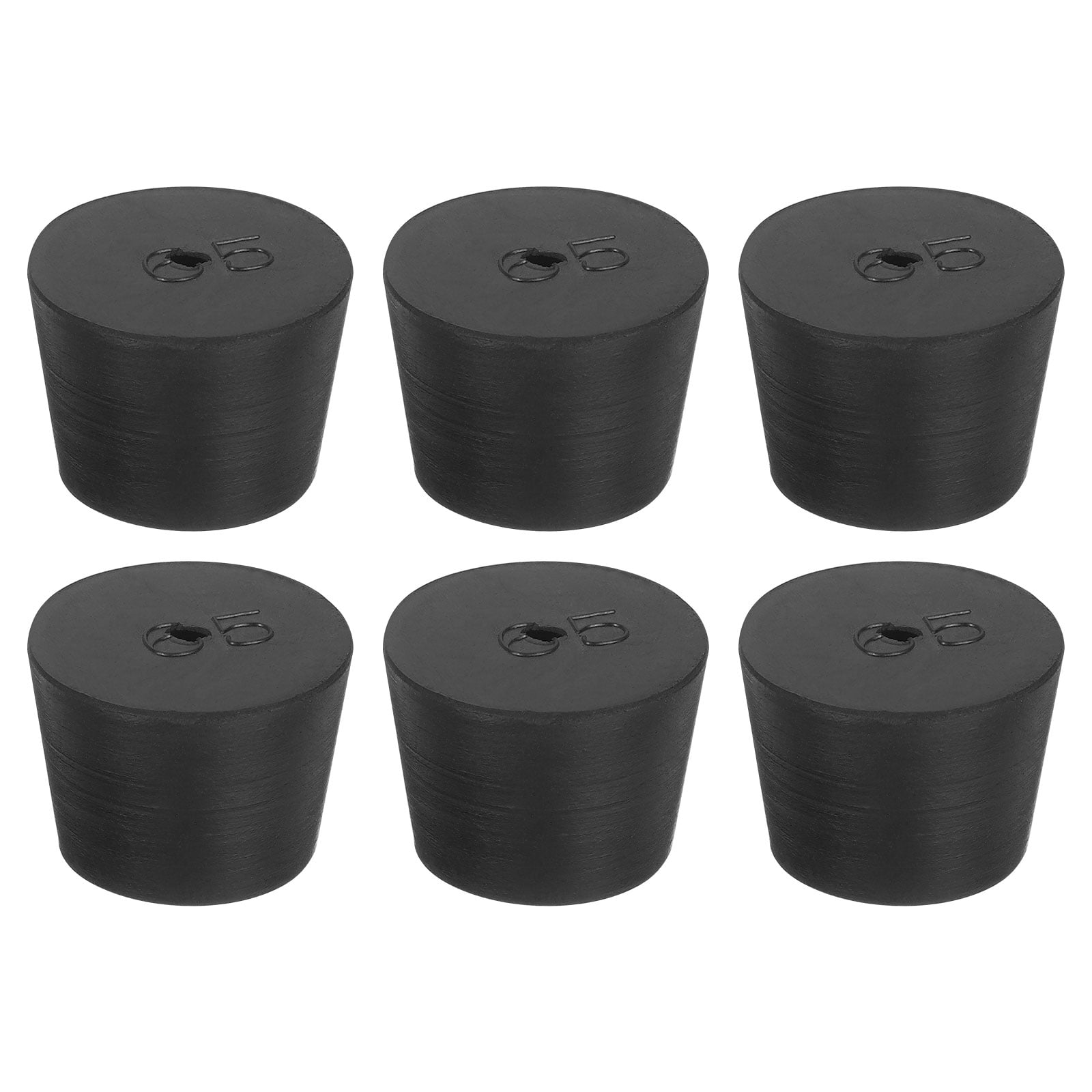 6 Pcs 1-Hole Rubber Stopper, Tapered Lab Seal Tube Stopper Plug for ...