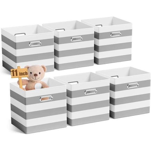 6 Pcs 11 Inch Fabric Storage Cubes with Metal Handle Back to School ...