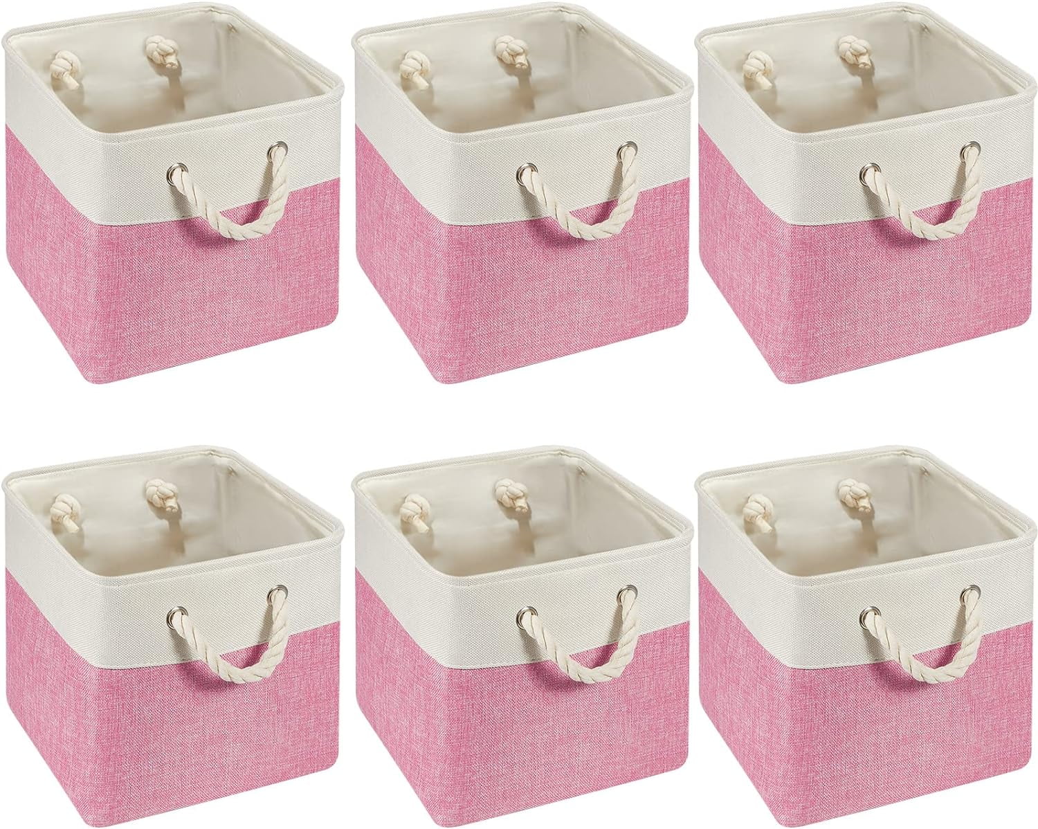6 Pcs 11 x 11 Inch Cube Storage Bins Fabric Storage Organizer Bins ...