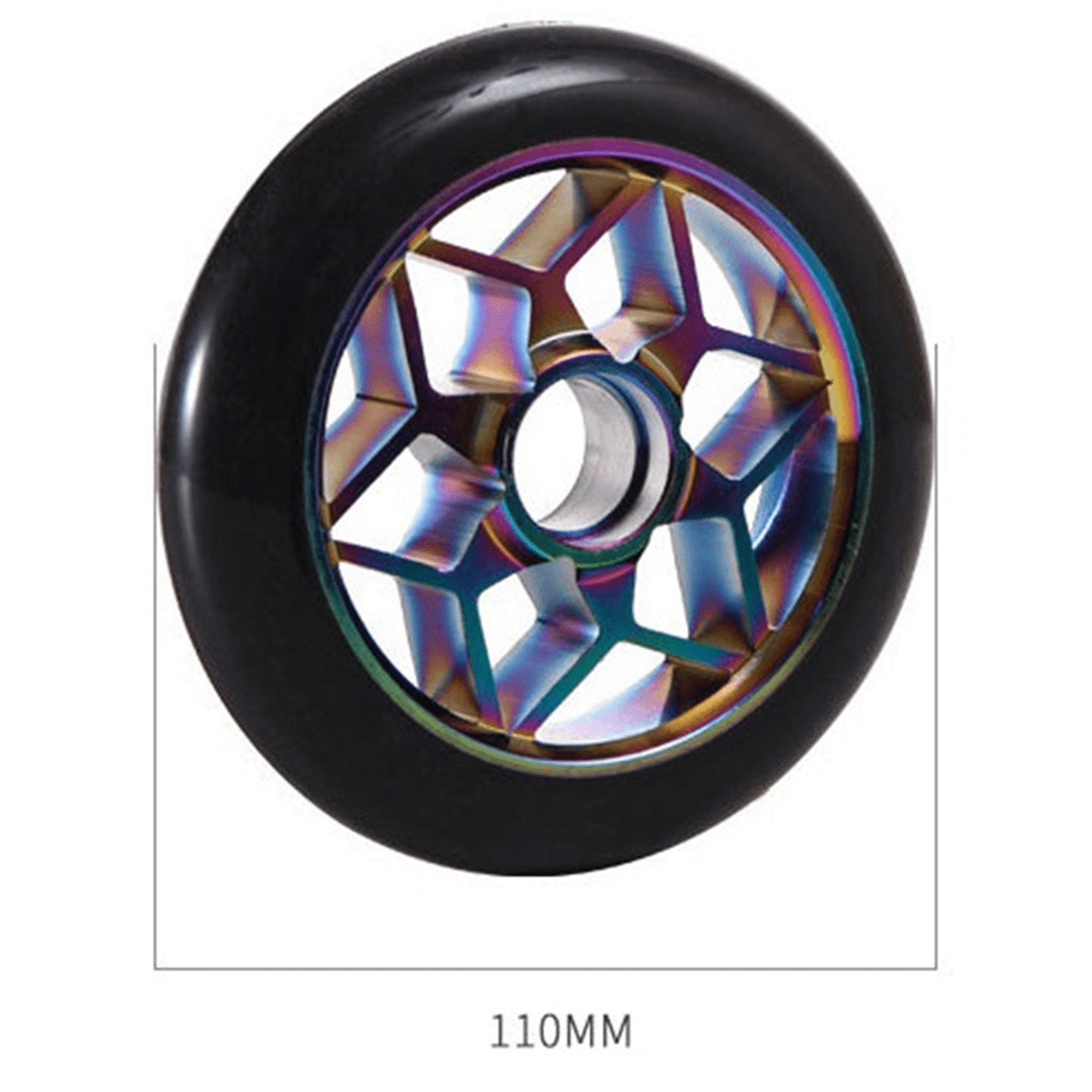 6 Pcs 110mm Scooter Wheels Colorful Pu Wheels Thick Stunt Car Wheels ...