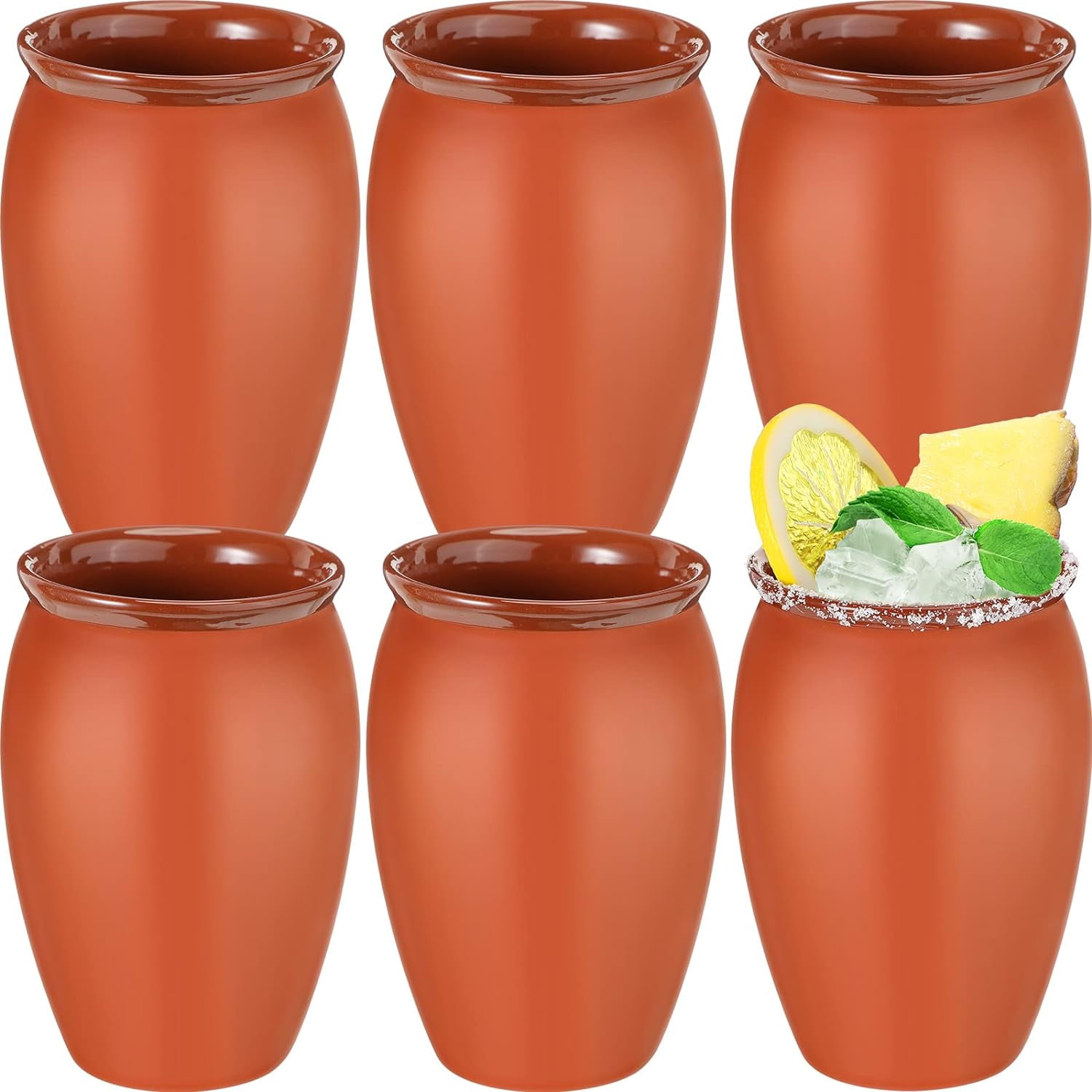 6 Pcs 12 Oz, Cantaritos De Barro Mexicanos Mini Cantaritos Shooters ...