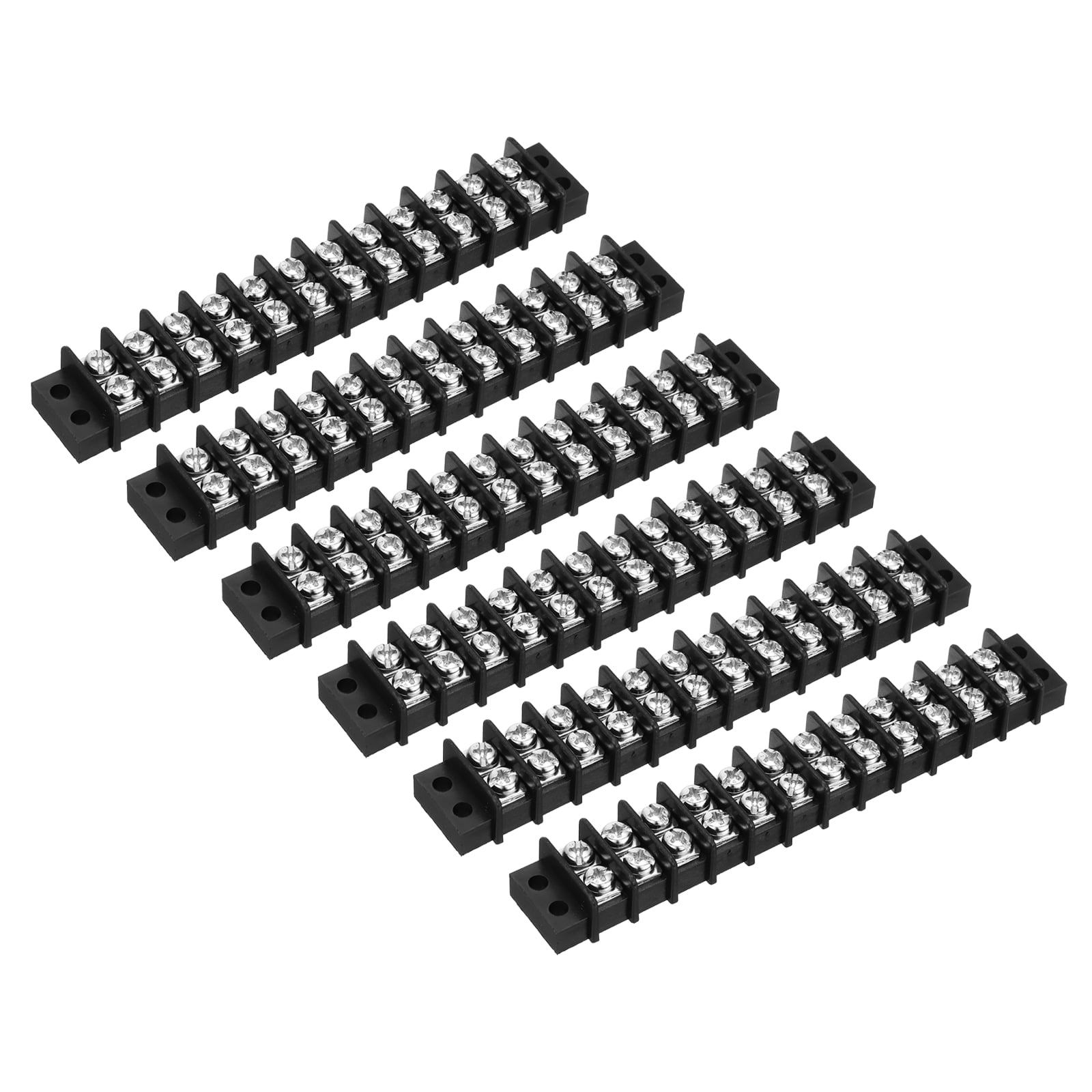 6 Pcs 12 Positions Terminal Block 300V 20A 9.5mm Pitch Dual Rows 12 ...