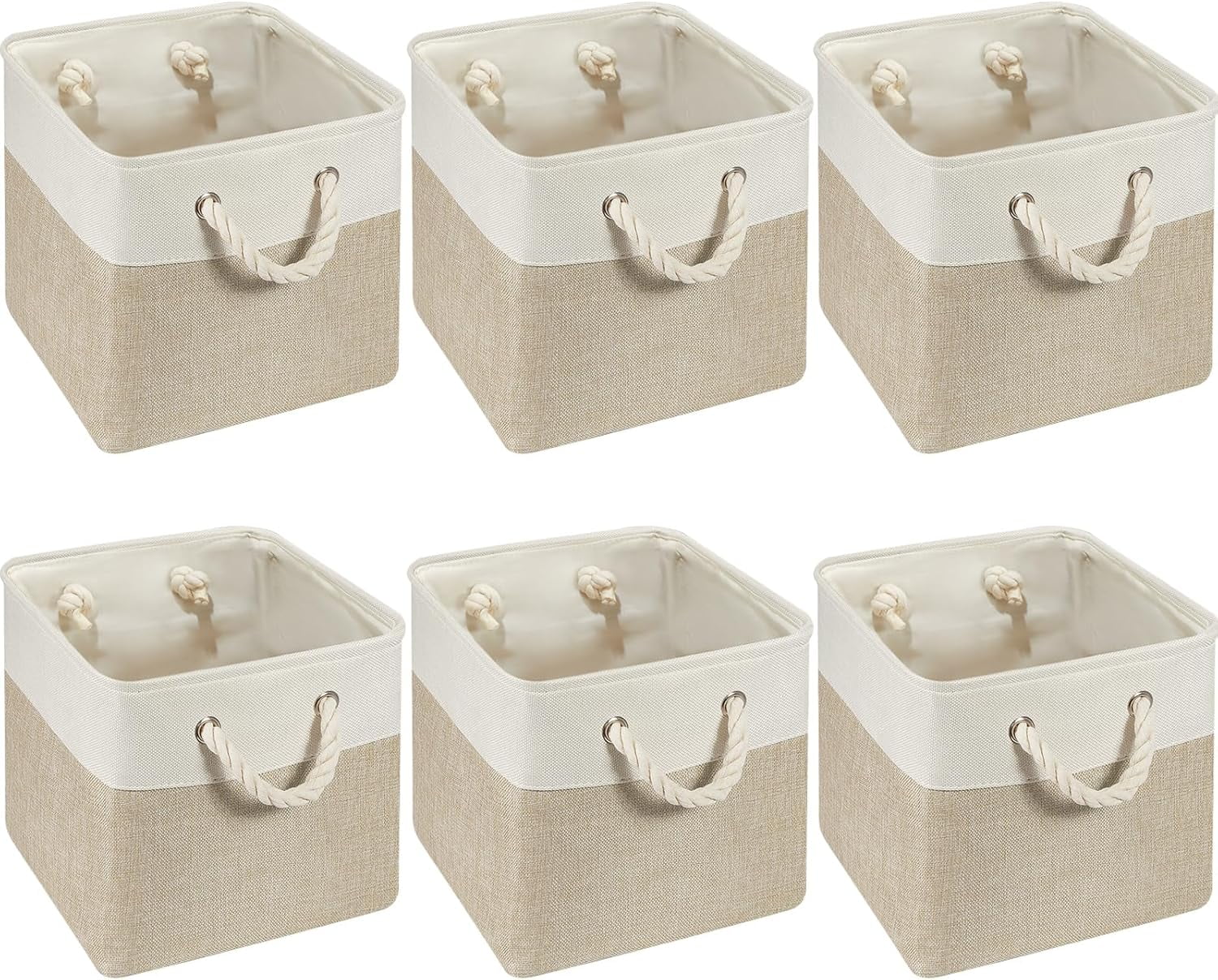 6 Pcs 12 x 12 Inch Cube Storage Bins Fabric Cube Storage Organizer Bins ...