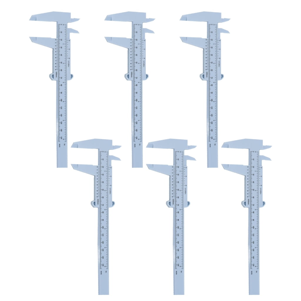 6 Pcs 150mm Vernier Caliper Plastic Vernier Caliper with Double Scale ...