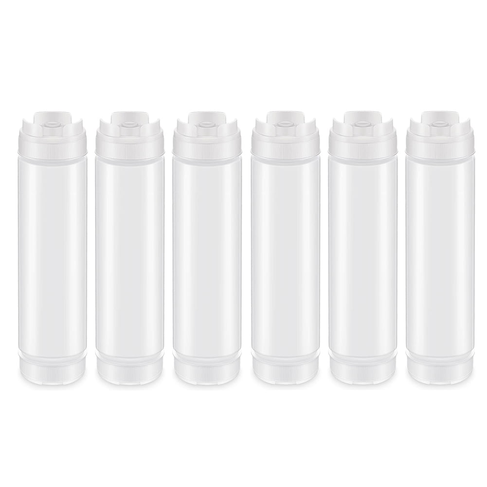 6 Pcs 16 Oz Inverted Plastic Squeeze Bottles, Refillable Tip Large ...