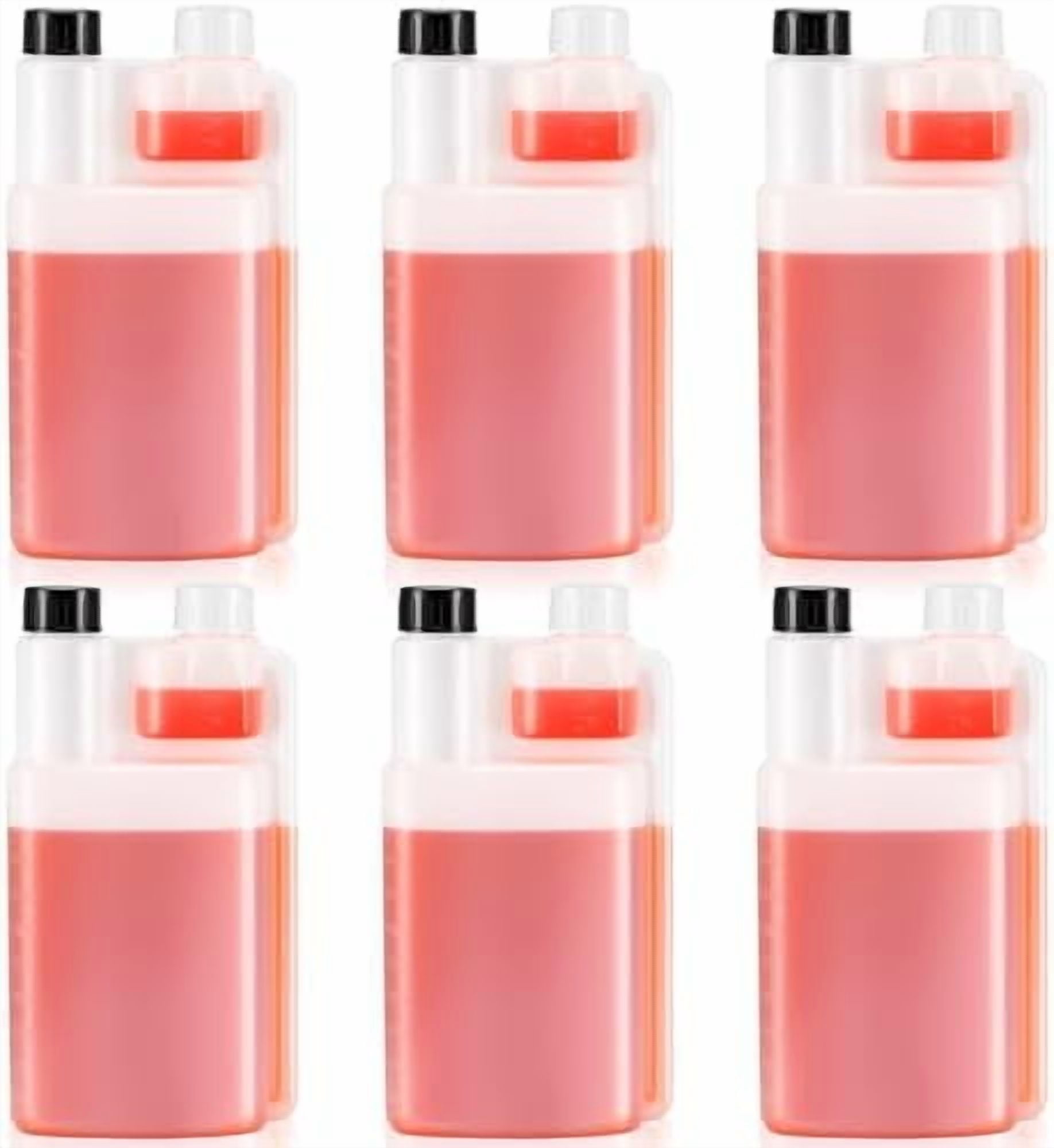 6 Pcs 16oz Plastic Flask with Built in 1oz Shot Glass Dosage Chamber ...