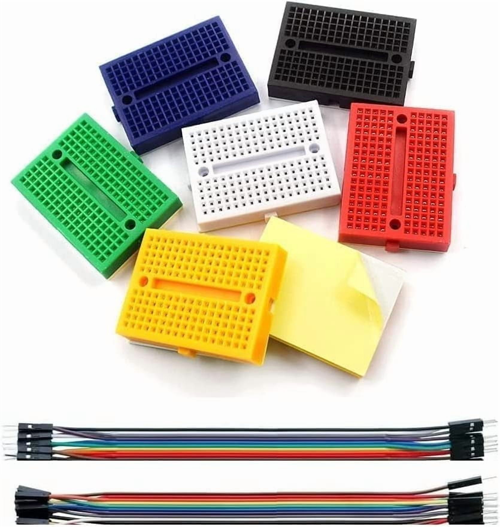 6 Pcs 170 Hole Colorful Mini Breadboard Solderless Prototype PCB Board ...