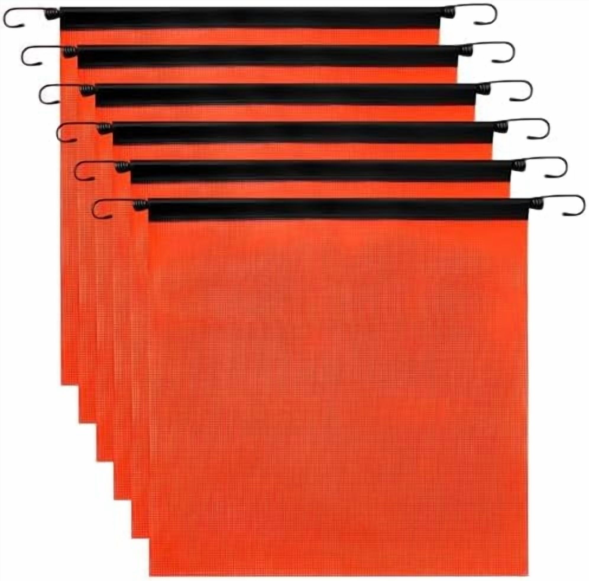 6 Pcs 18 x 18 In Safety Flags for Trucks, Oversize Load Orange Warning ...